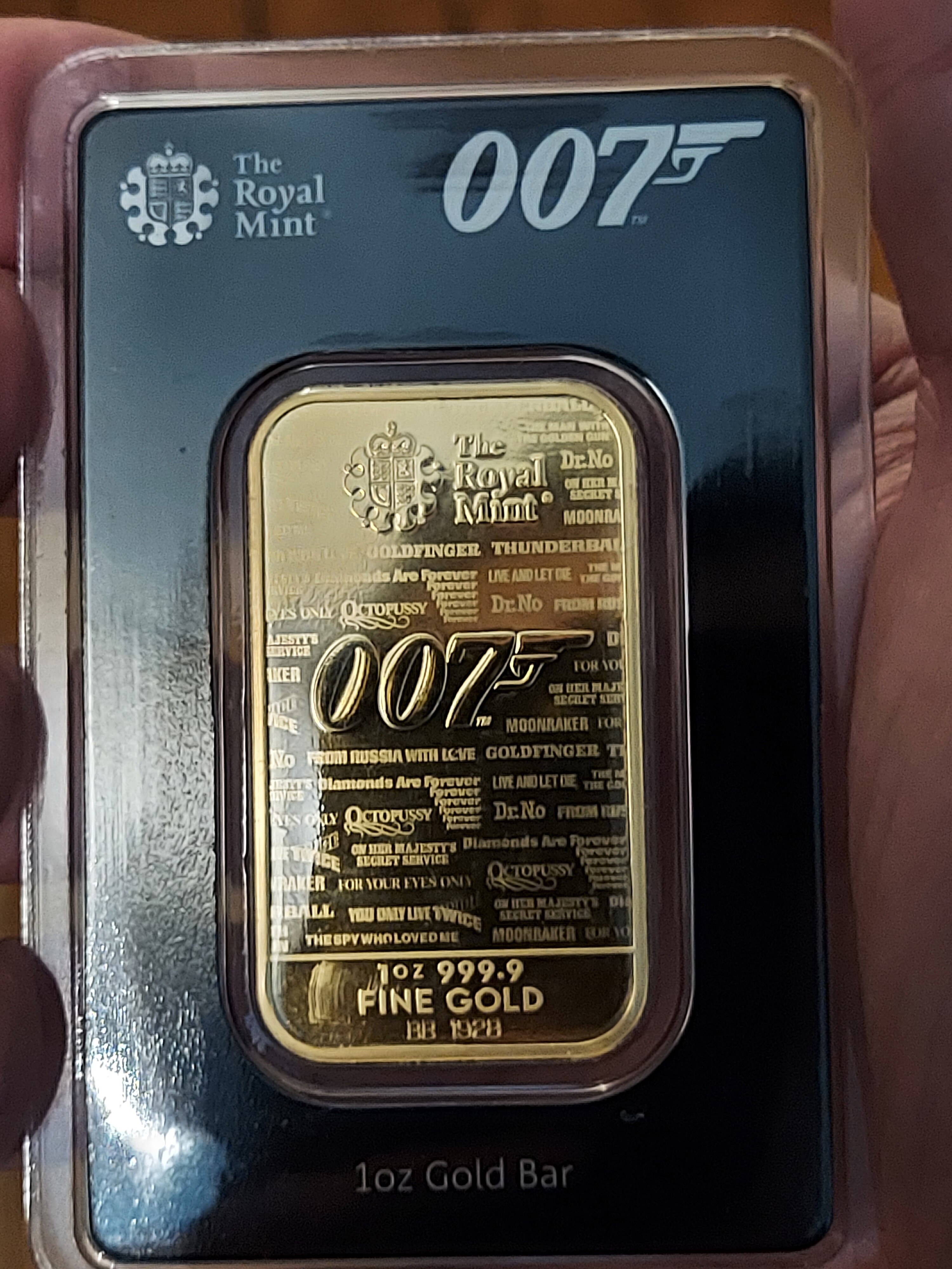 James Bond 007 1oz Gold Bar #1 - UK (Ungraded) - The Silver Forum