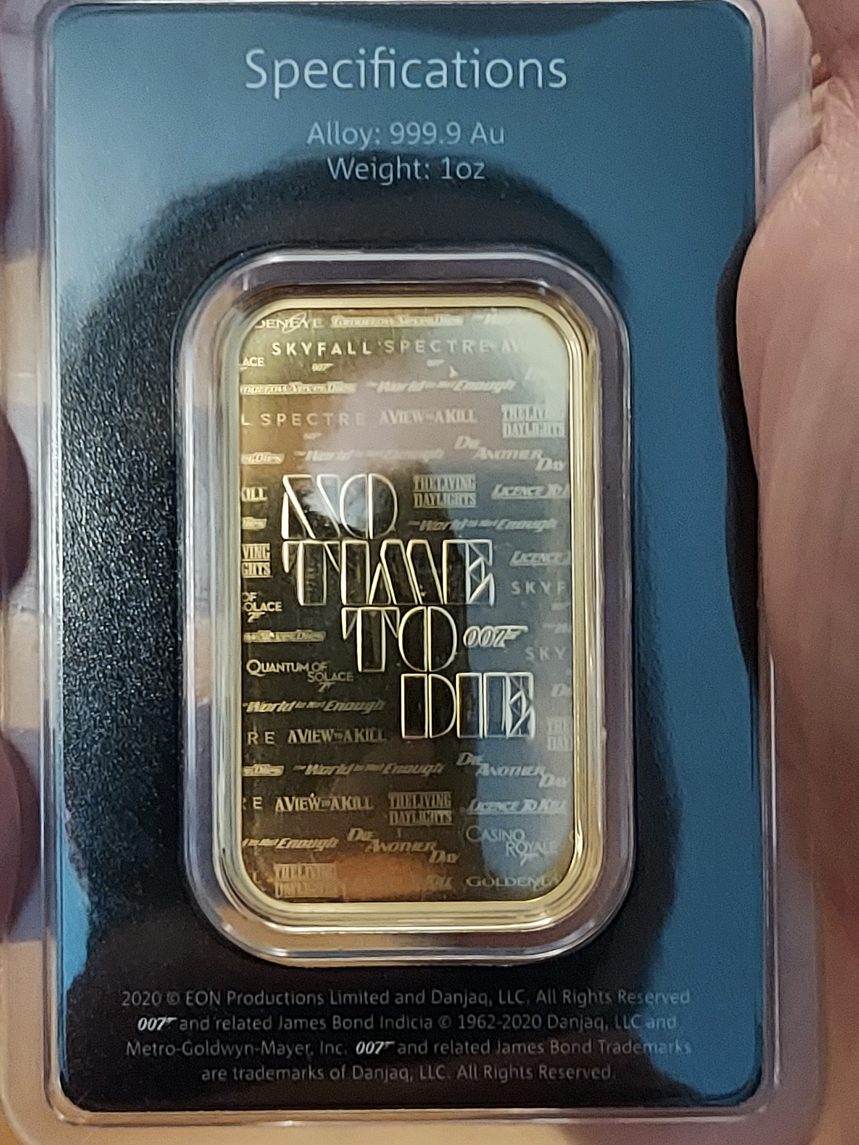 James Bond 007 1oz Gold Bar #1 - UK (Ungraded) - The Silver Forum