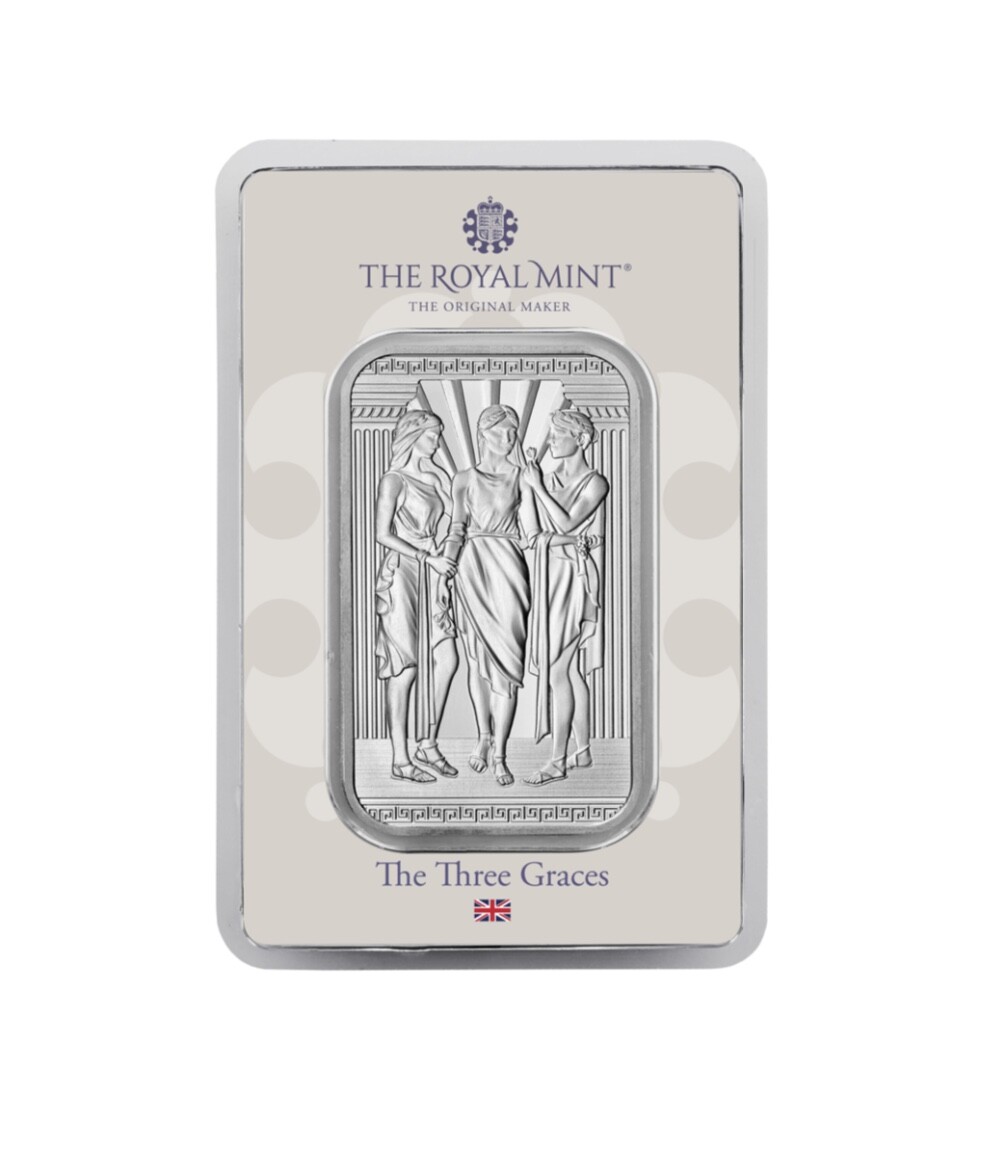 2022 Three Graces 1oz Silver Bar in Royal Mint Sealed Assay Card - UK ...