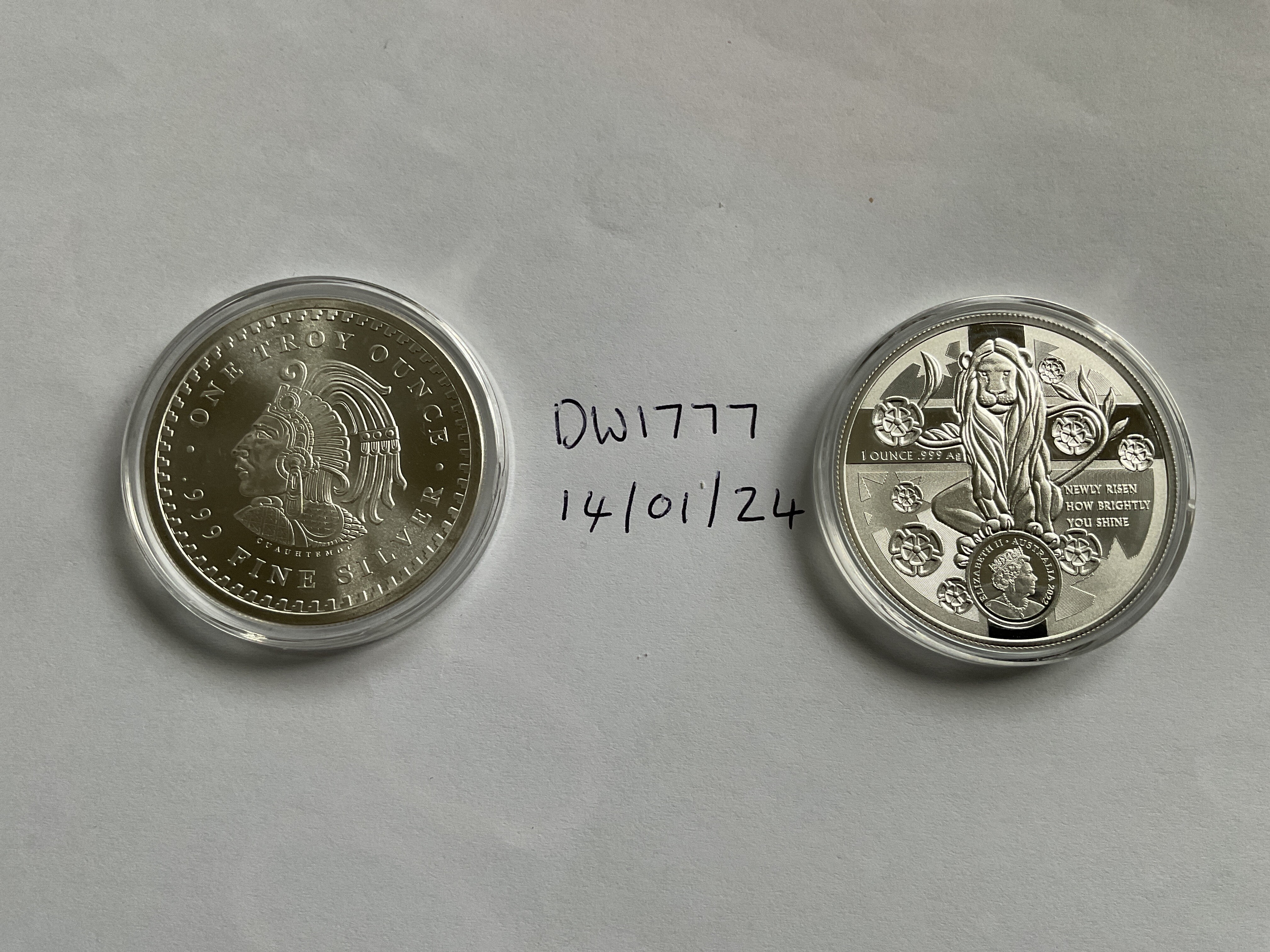 1oz Silver Aztec Round and 2022 RAM Coat of Arms (New South Wales ...