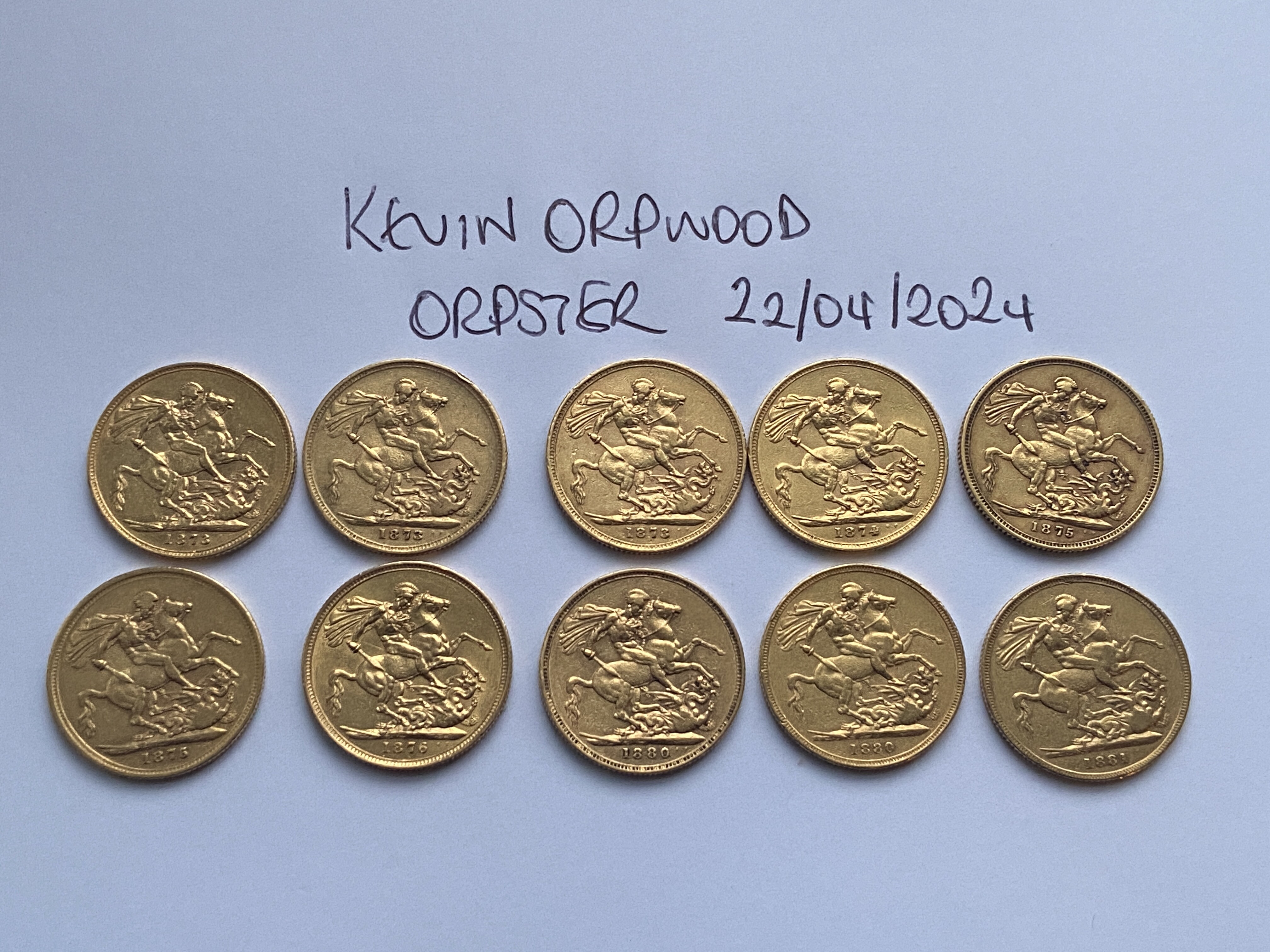 Young Head Victoria George & Dragon sovereigns, £446 +post - UK ...