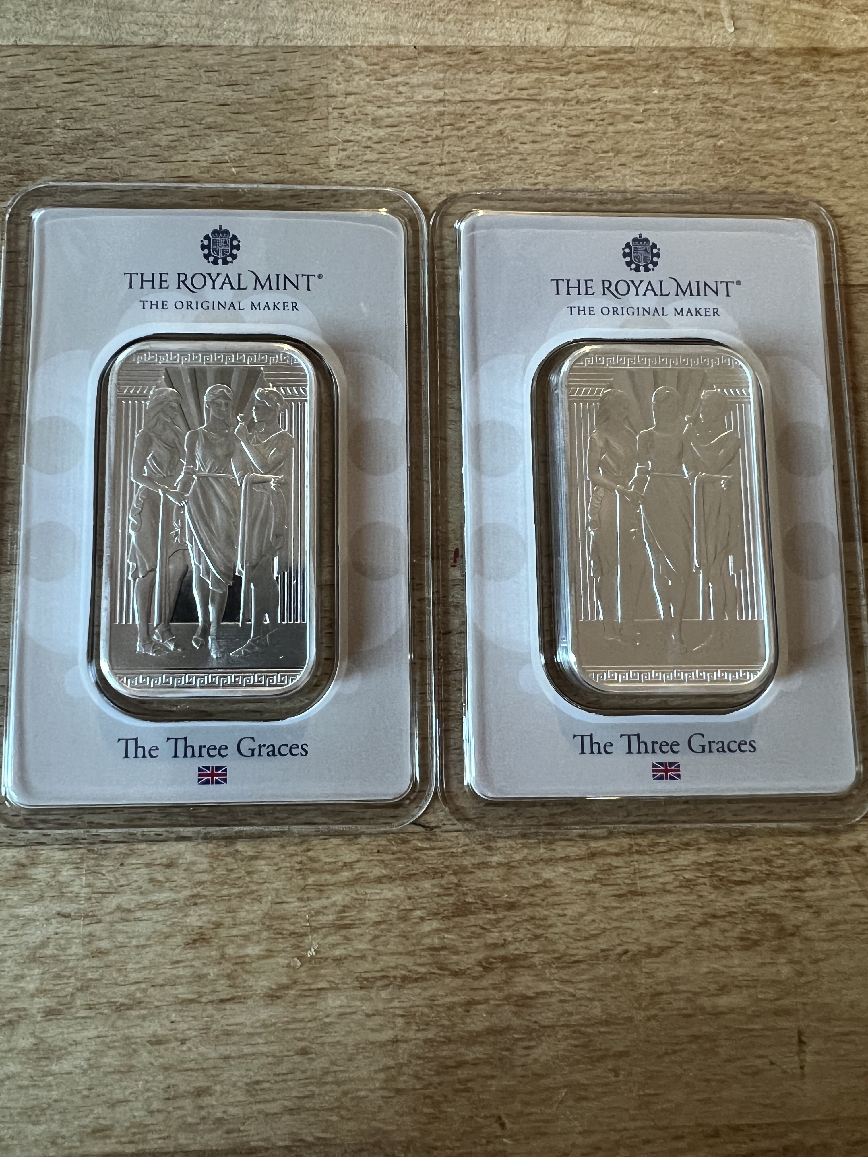 2022 Three Graces 1oz Silver Bar Royal Mint Sealed Assay Card - UK ...