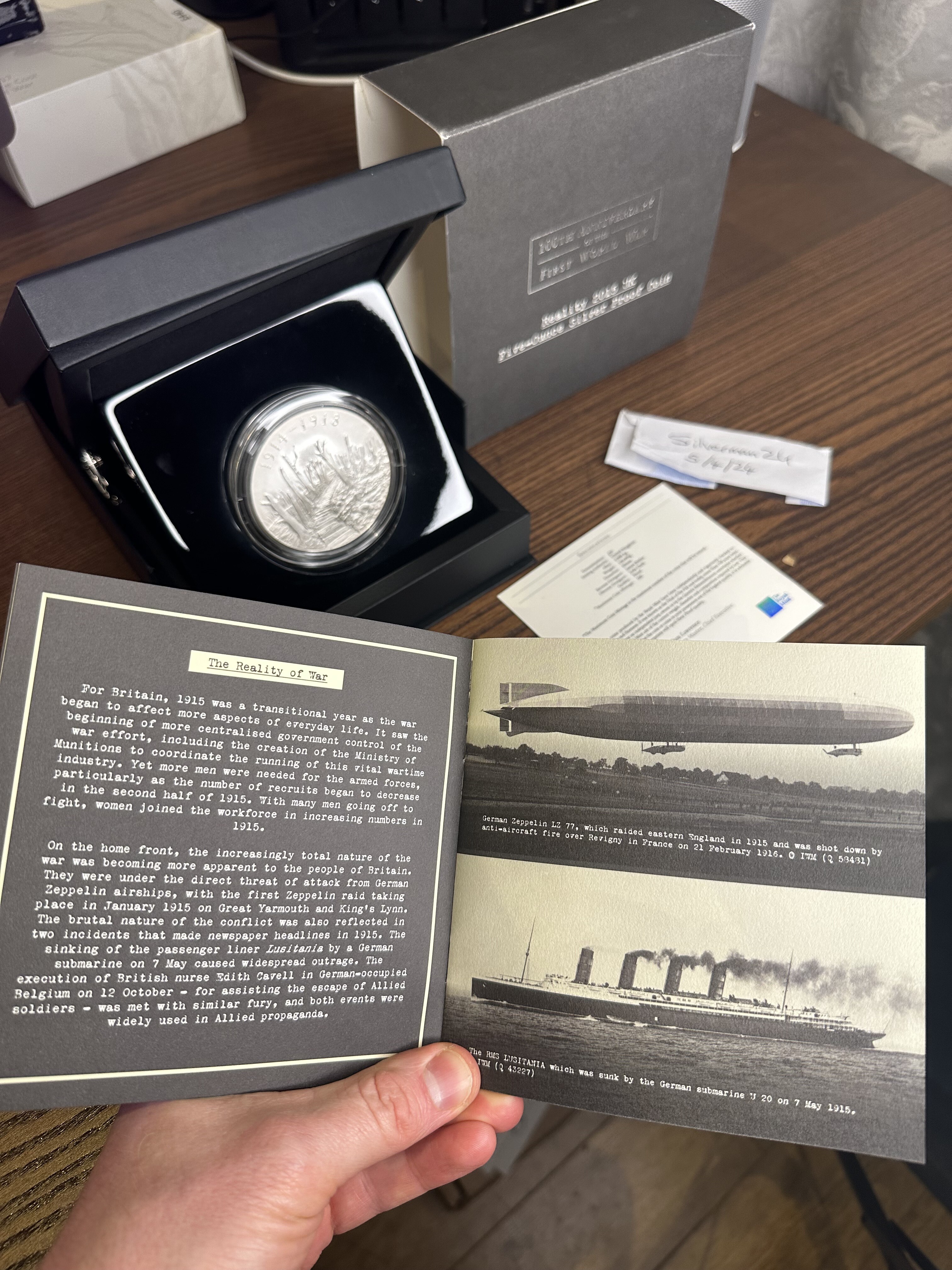 5oz. Silver proof. WW1 coin. Limited 500 only. - UK (Ungraded) - The ...