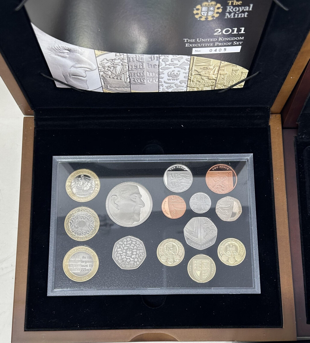 2011 Executive Proof Royal Mint Coin Set - 14 Coin Set In Wooden Case ...