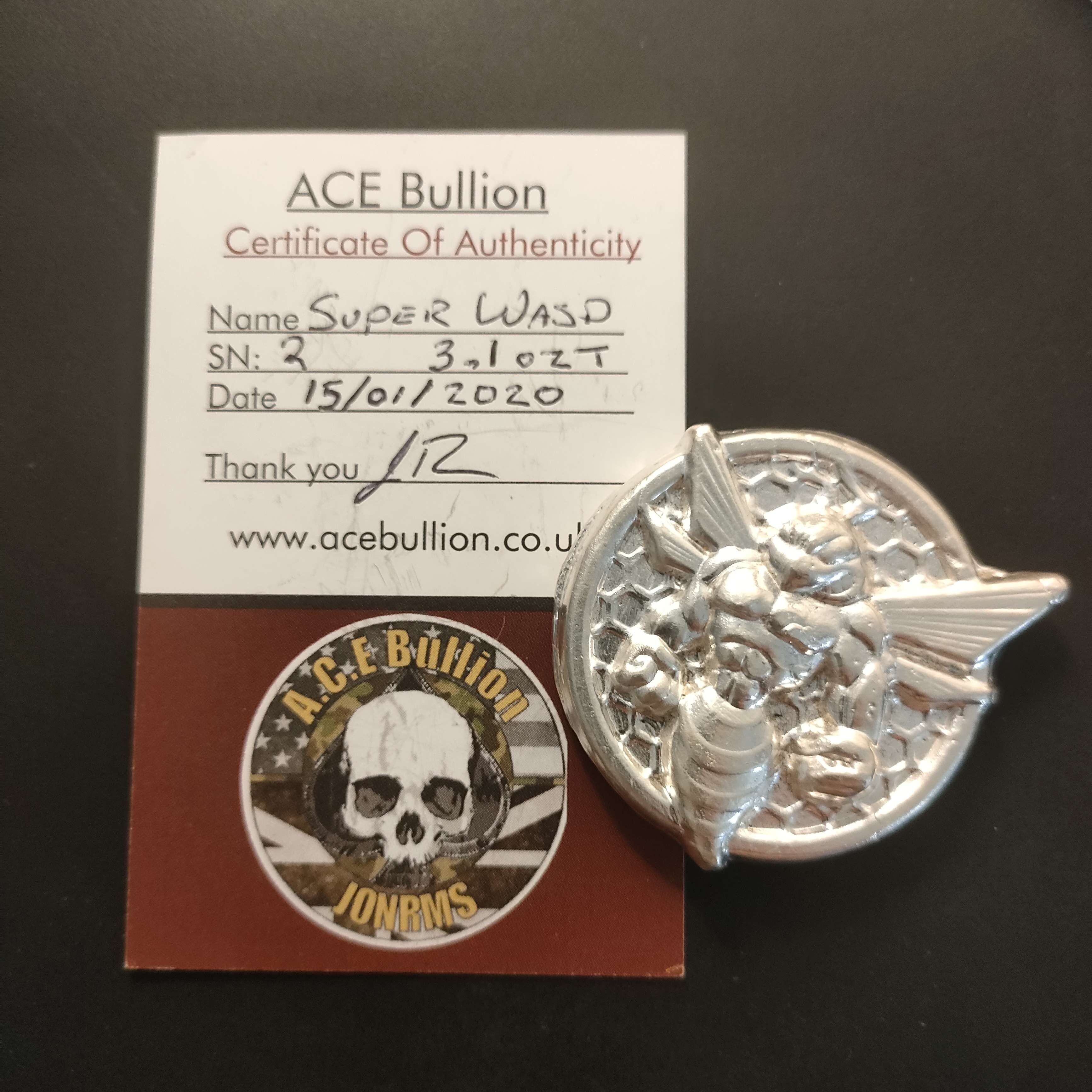 Auction: ACE Bullion 999 Poured Silver Super Wasp - UK (Ungraded) - The ...