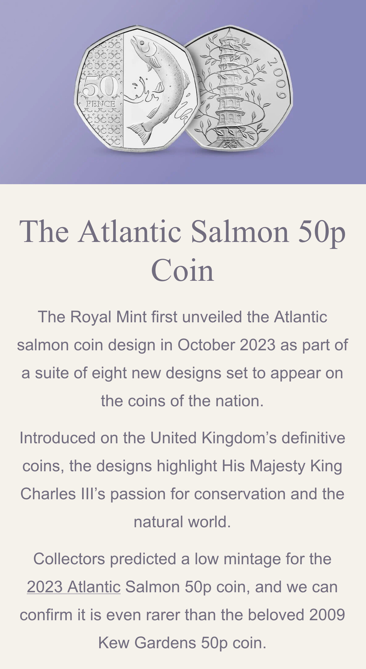 🐟 The 2023 Atlantic Salmon 50p - THE Rarest 50p In Circulation 🐟 - Non ...