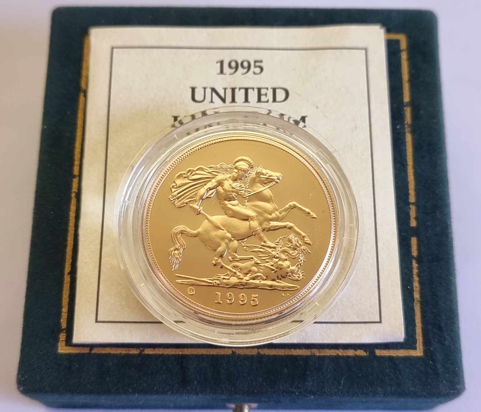 1995 United Kingdom £5 Brilliant Uncirculated Gold Coin (BOX &COA ...