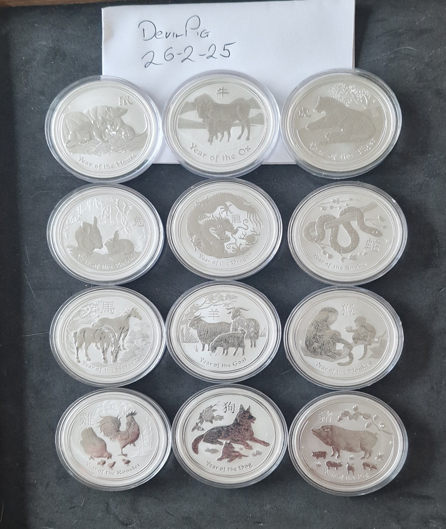 Australian 1oz Silver Lunar Series II Complete Set - UK (Ungraded ...