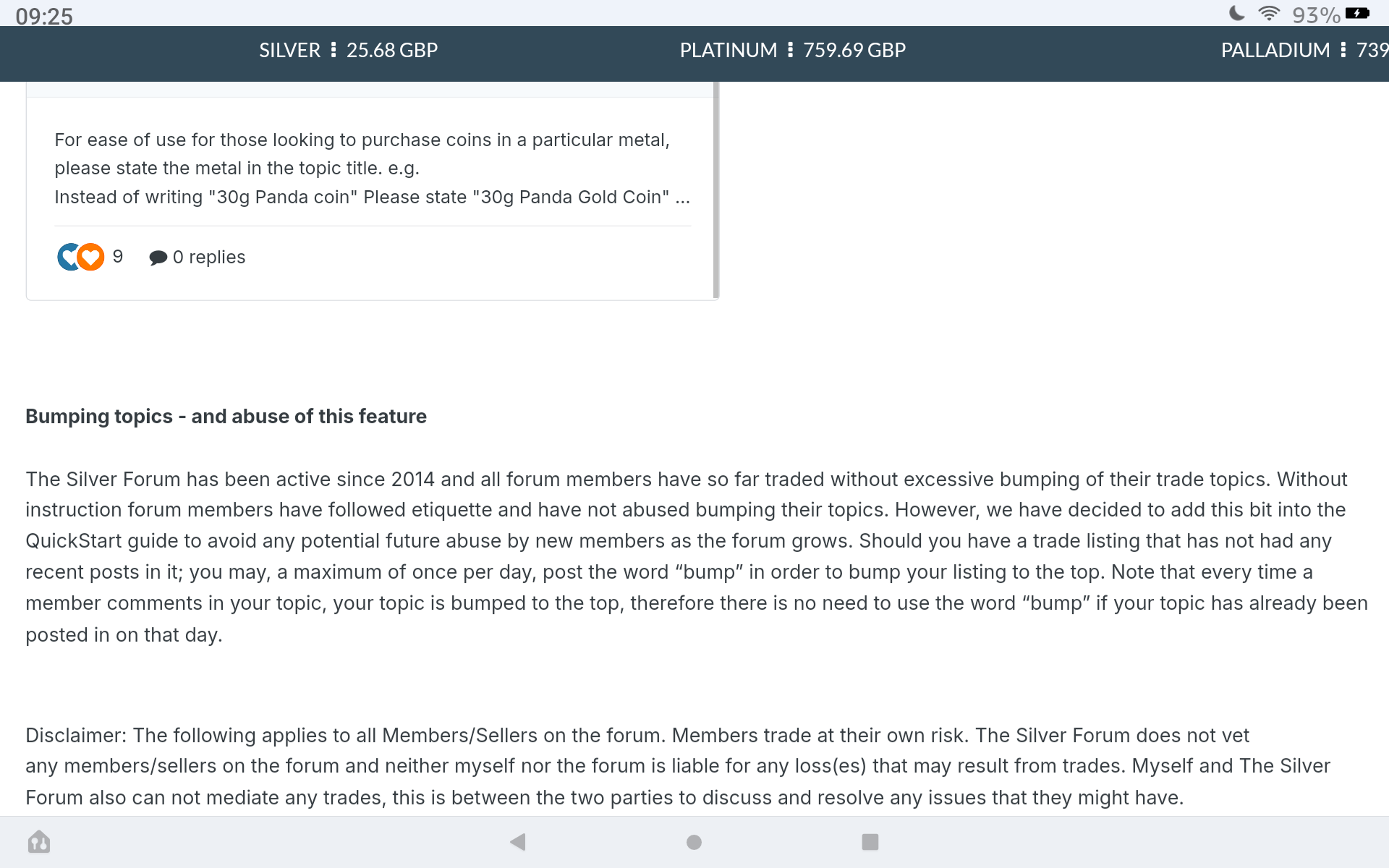 What is a "Bump"? - Questions on using the forum - The Silver Forum