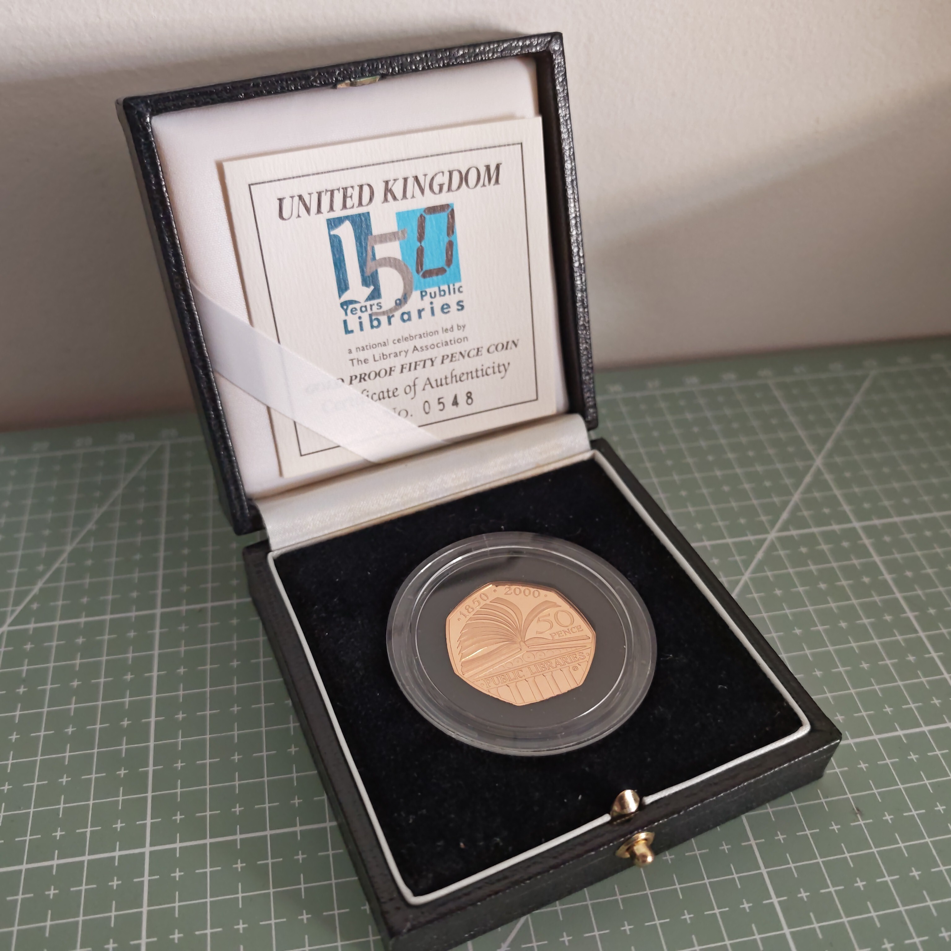 2000 150 Years of Public Libraries Gold Proof 50p - UK (Ungraded) - The ...