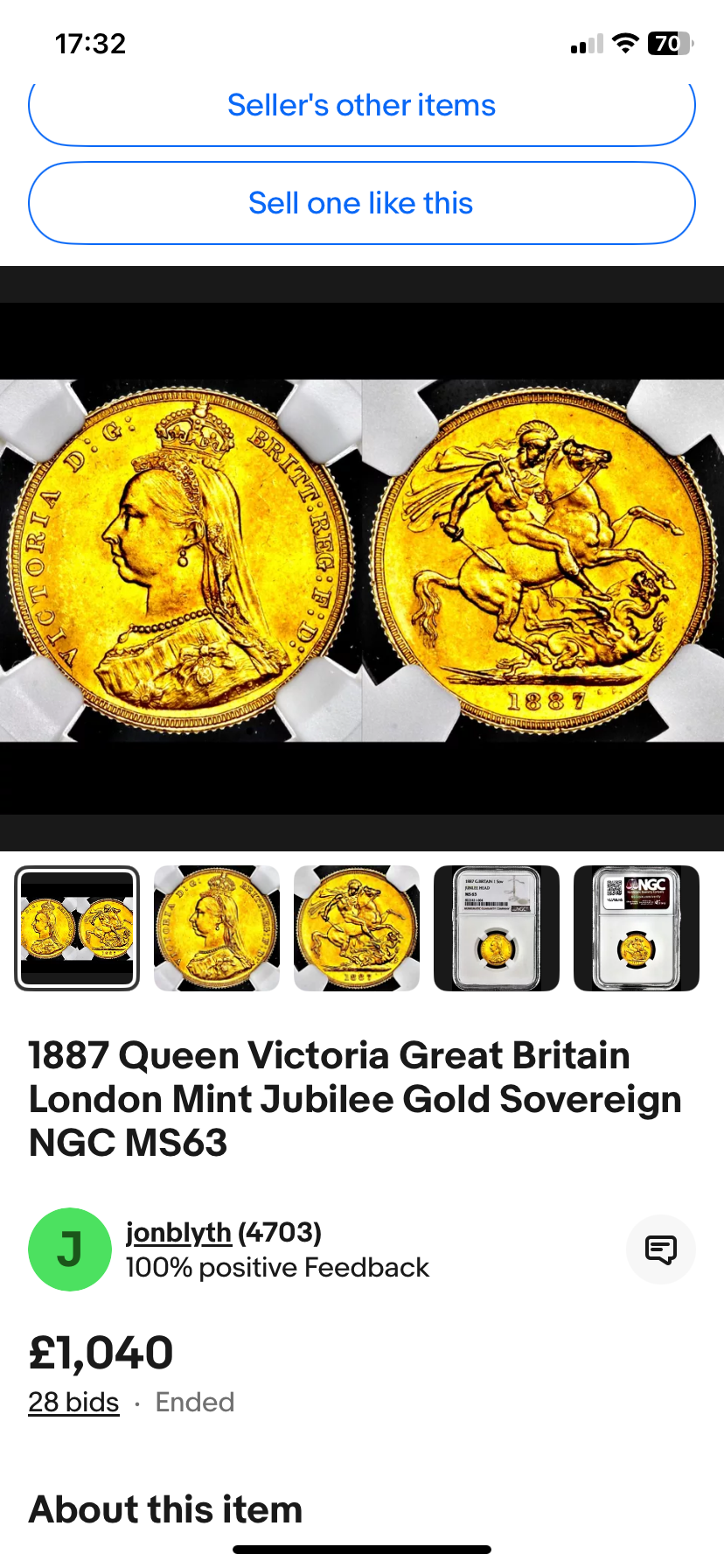 MS63 Jubilee 1887 Sovereign - UK (Graded only) - The Silver Forum