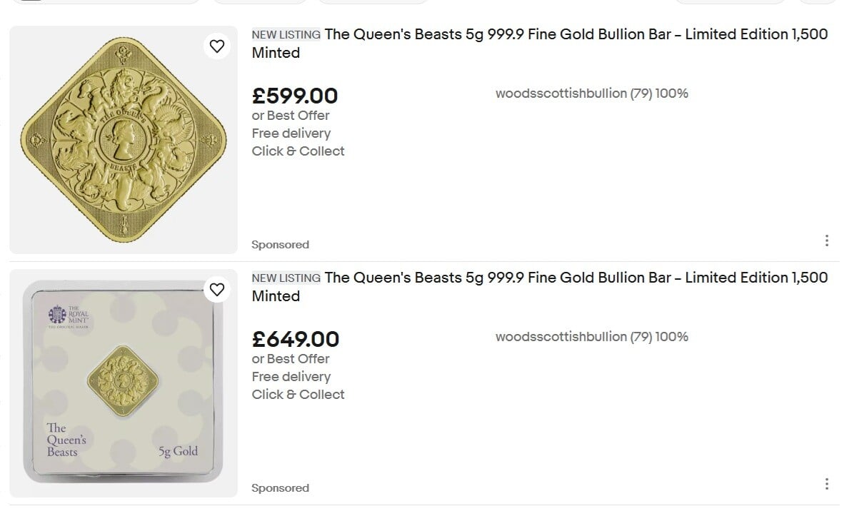 The Queen's Beasts 5g Gold Bullion Bar - Page 3 - Gold - The Silver Forum