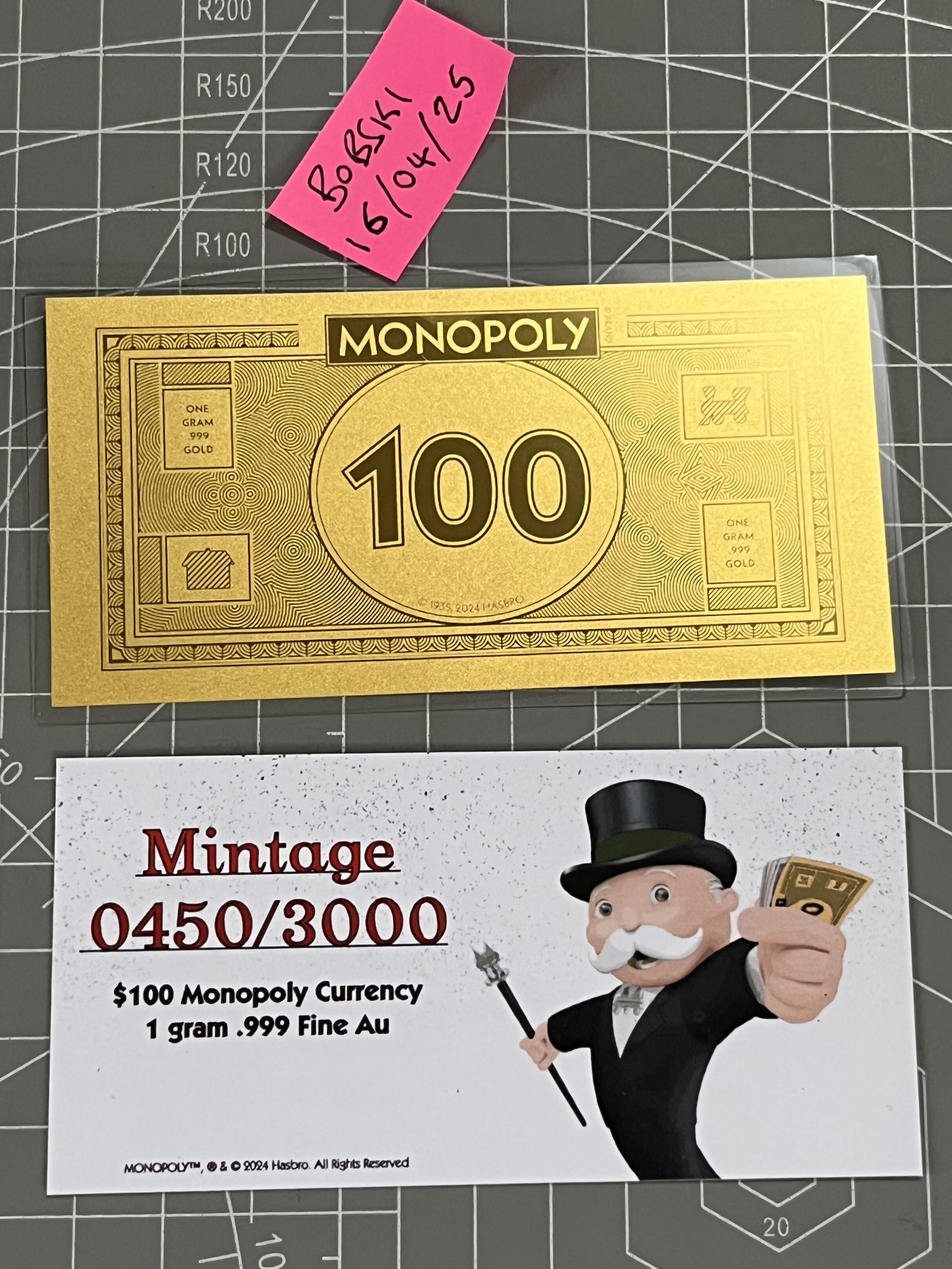 1g Gold Monopoly Notes - PAMP - Including COA’s (REDUCED!!) - UK ...