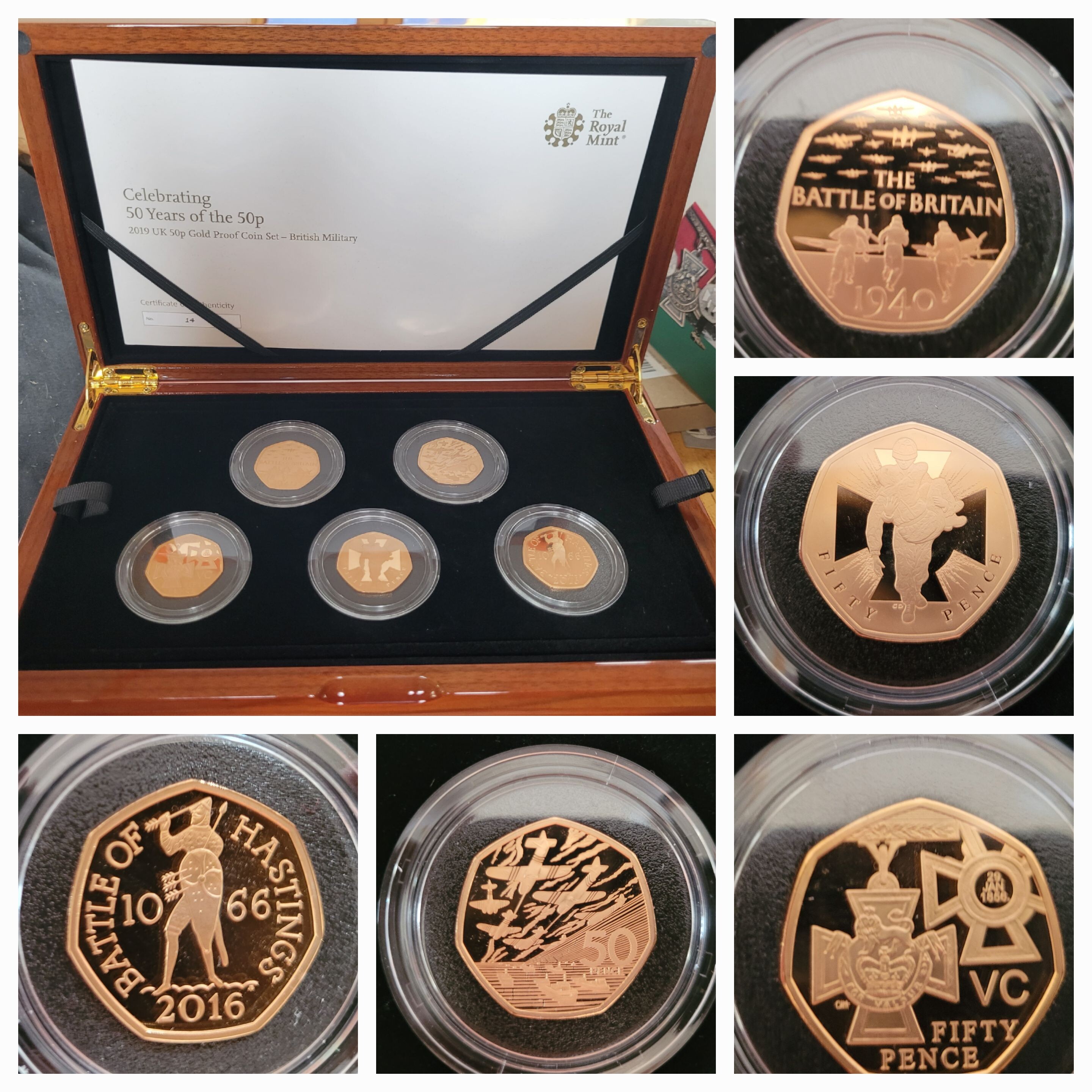 Gold Military 5 coin 50p set. Celebrating 50 years of the 50p £5620 inc ...