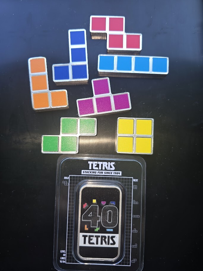 Tetris Blocks 2023 1 oz Pure Silver Colorized Full Set - UK (Ungraded ...