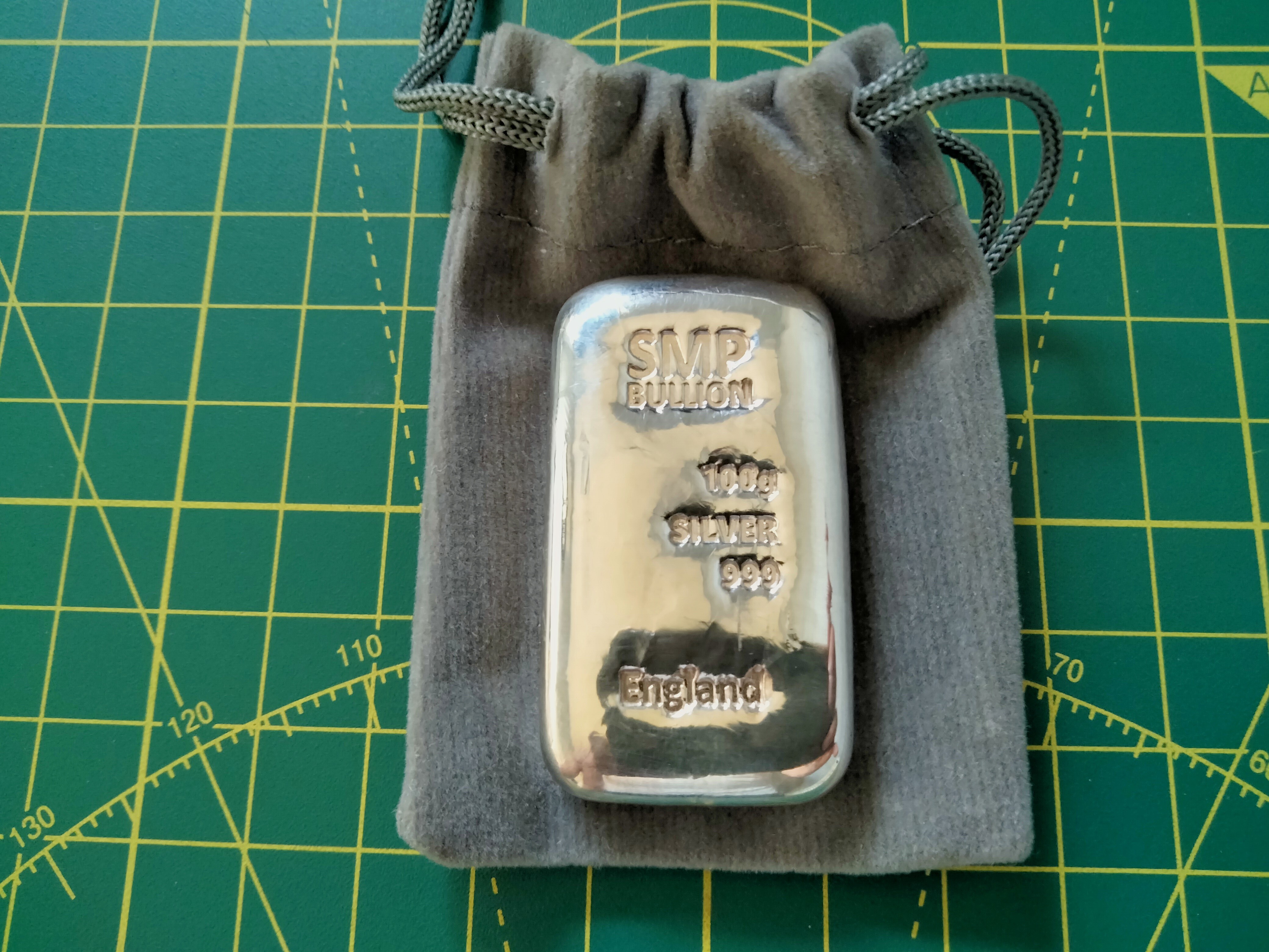 100g smp silver cast bar - UK (Ungraded) - The Silver Forum