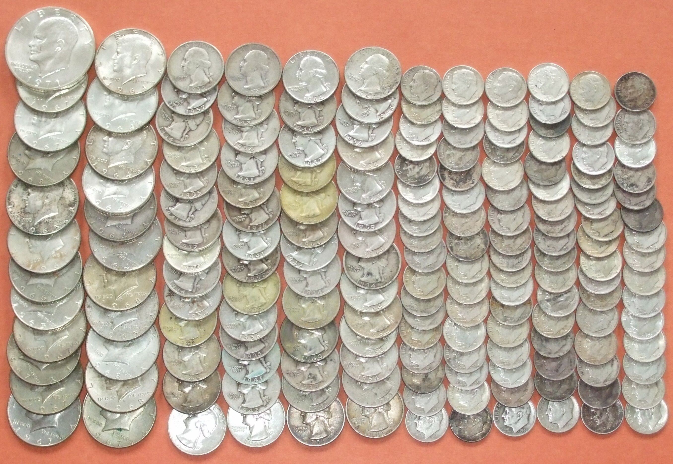 Collection of USA Silver Coins from Circulation 874 grams - UK ...