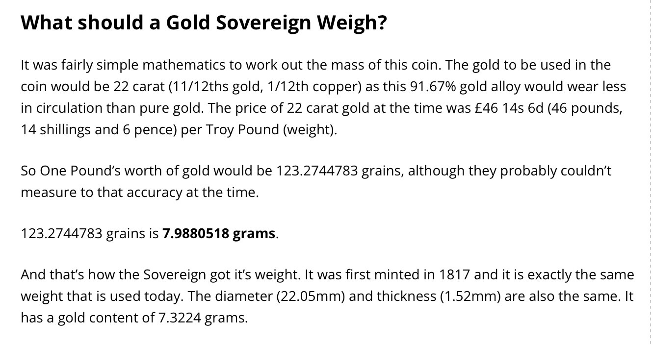 Sovereign weights - Gold - The Silver Forum