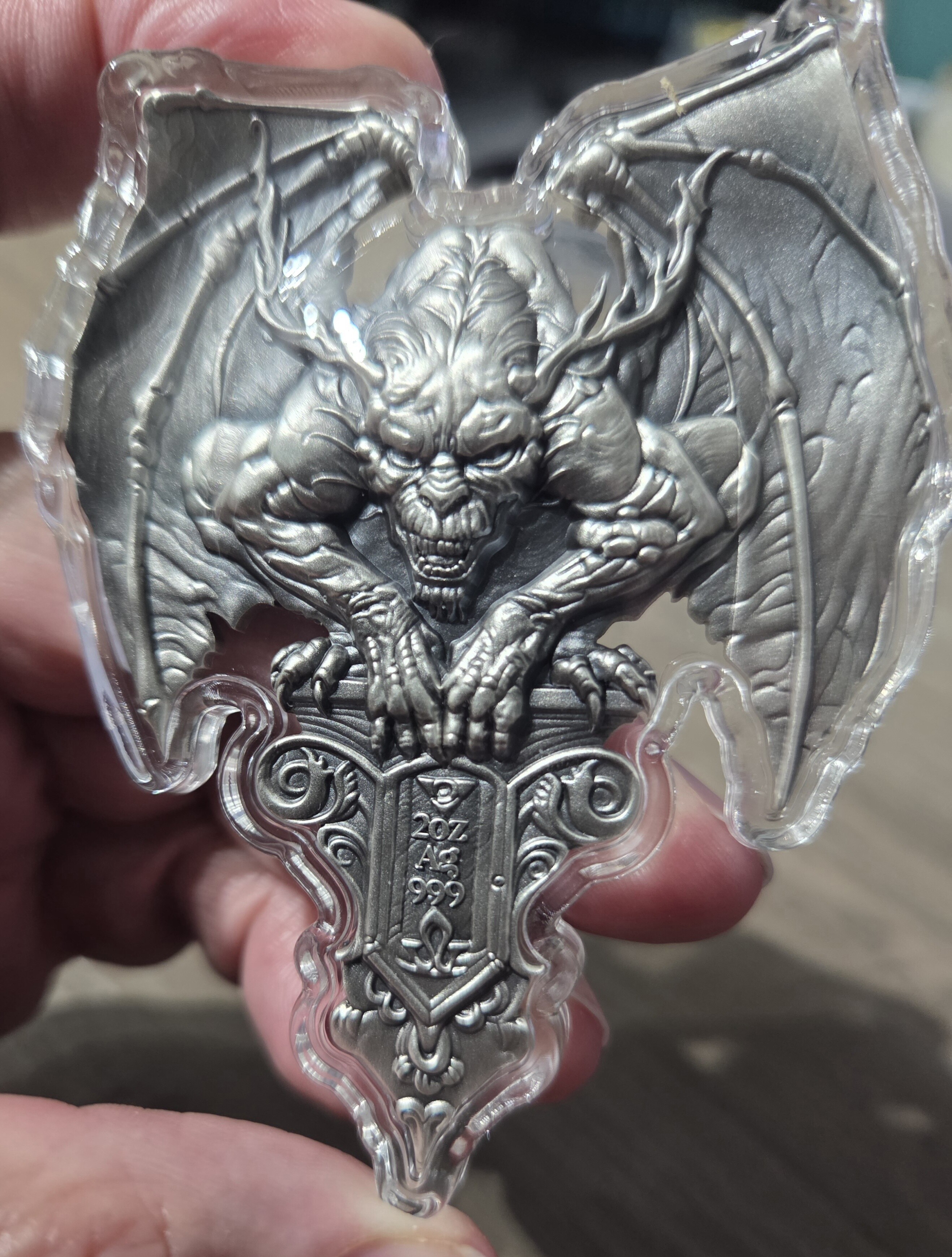 2oz Silver Stacker Gargoyle in Custom Cap - UK (Ungraded) - The Silver ...