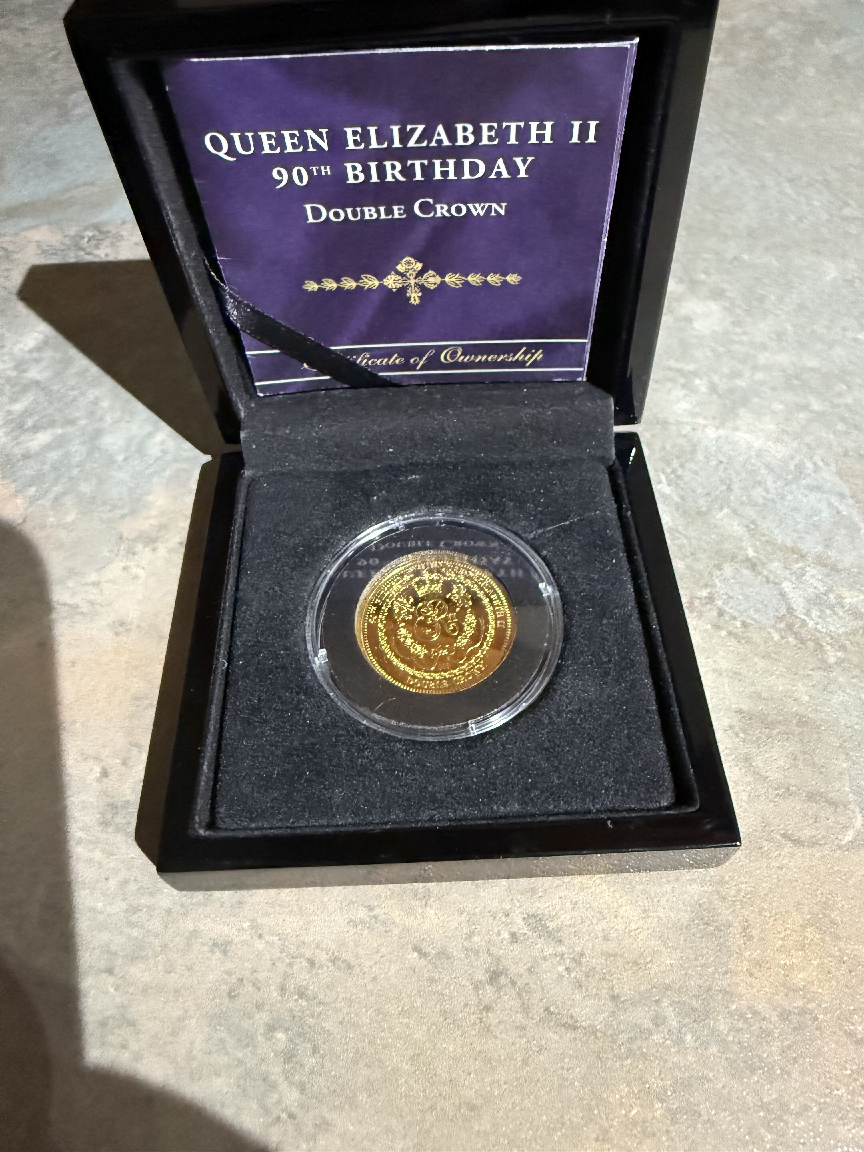 FS: 2016 QEII 90th Birthday 9ct Gold Proof Double Crown - UK (Ungraded ...