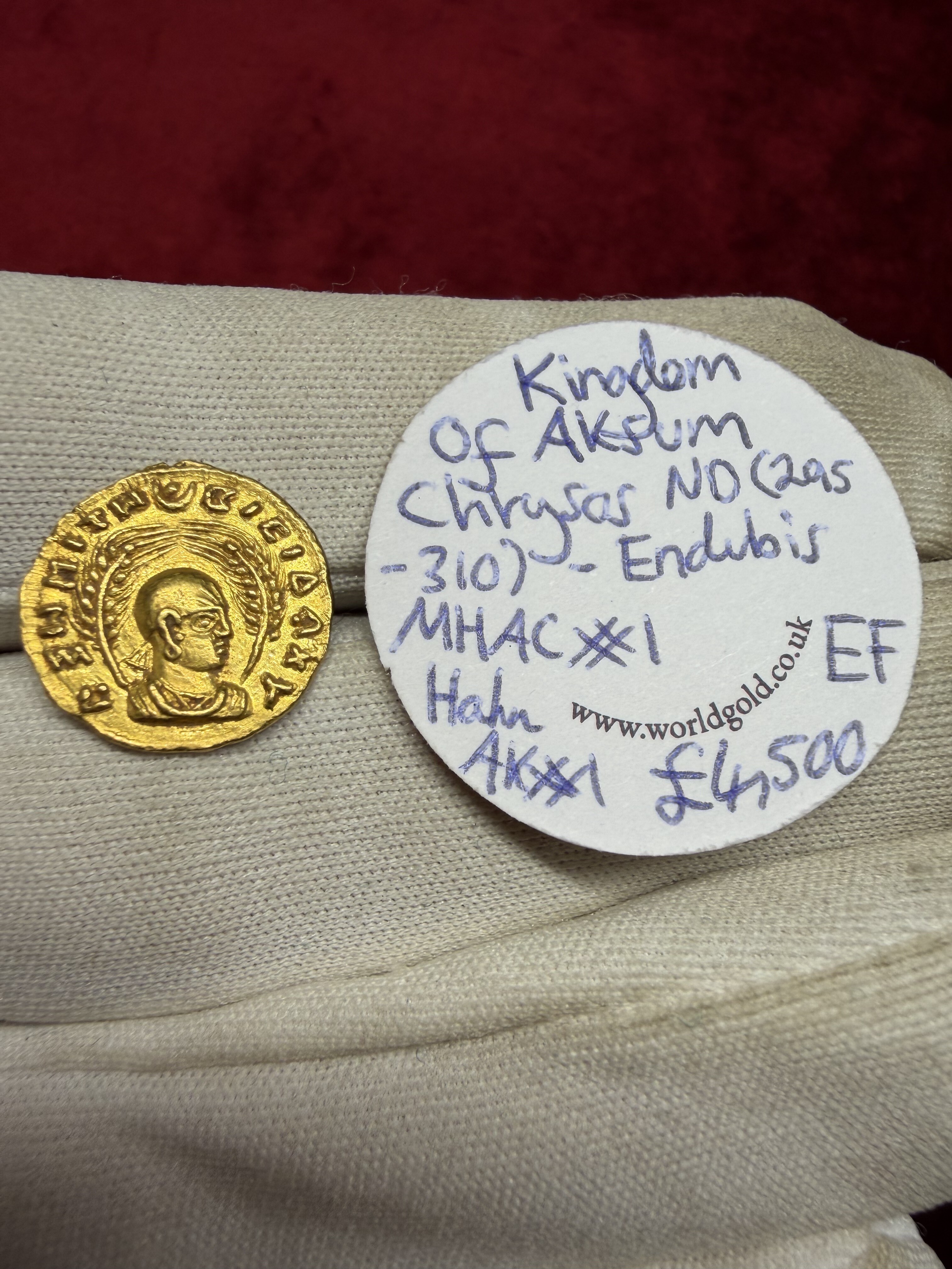 🇪🇹 Kingdom of Aksum Gold Chrysos ND (295-310 AD) – Endubis – EF – Rare ...
