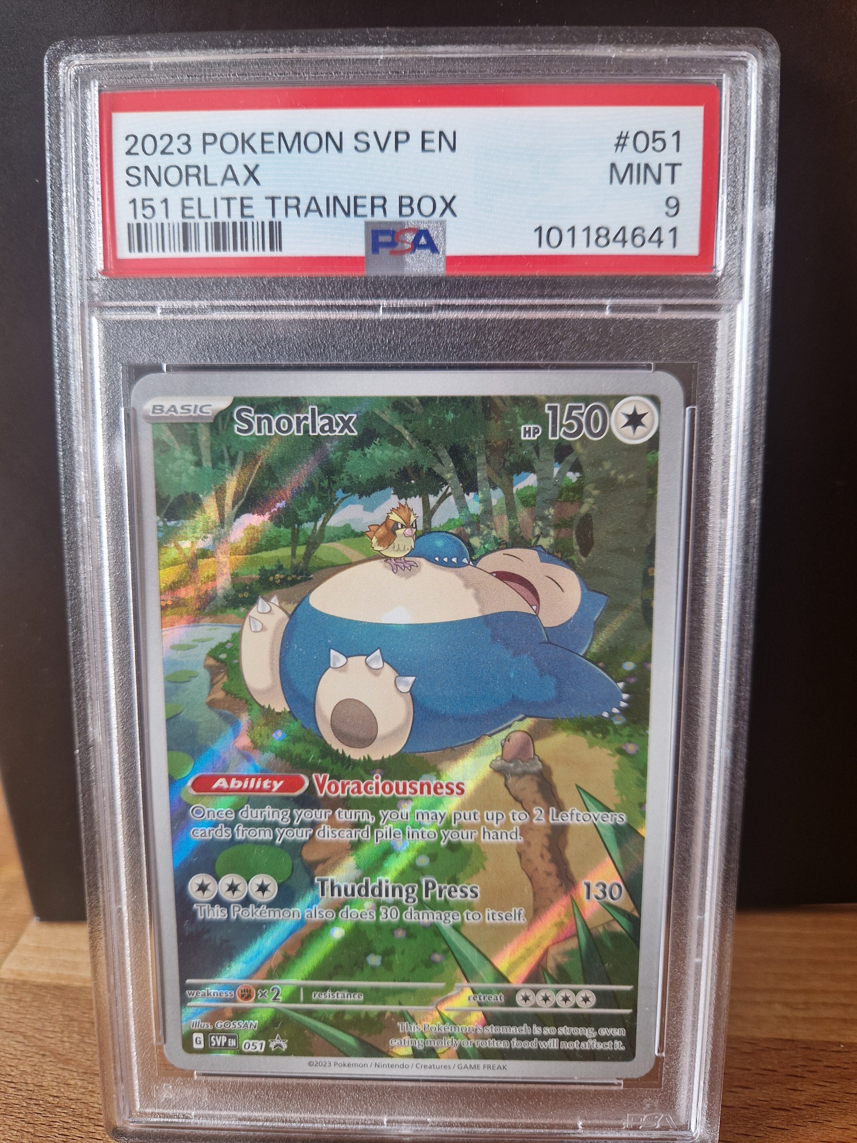 PSA 9 Snorlax 151 Elite Trainer Box Promo + PSA 8.5 Psyduck 151 IR ...