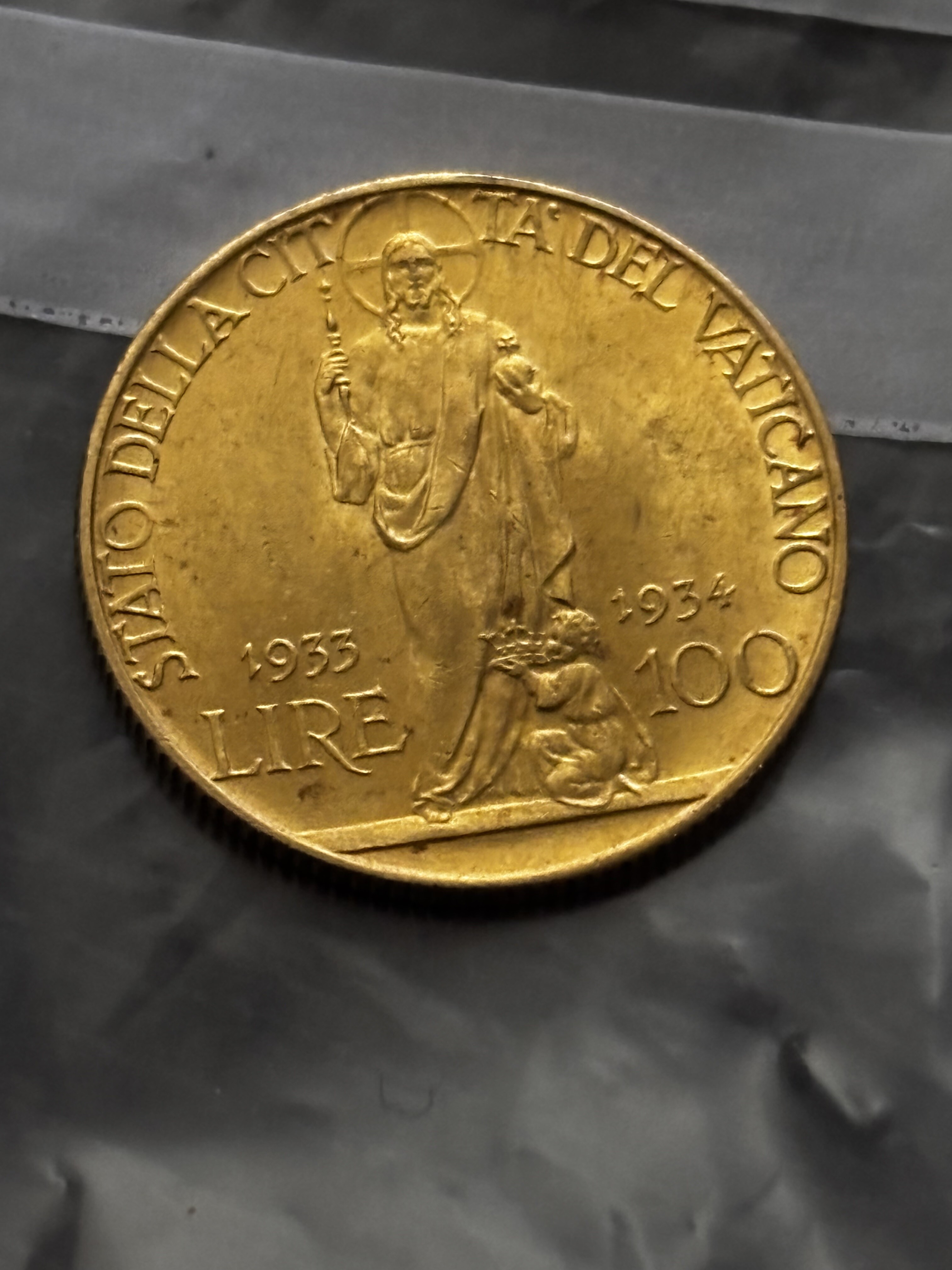 Ultra rare vatican city gold 100 lire 1933 - UK (Ungraded) - The Silver ...