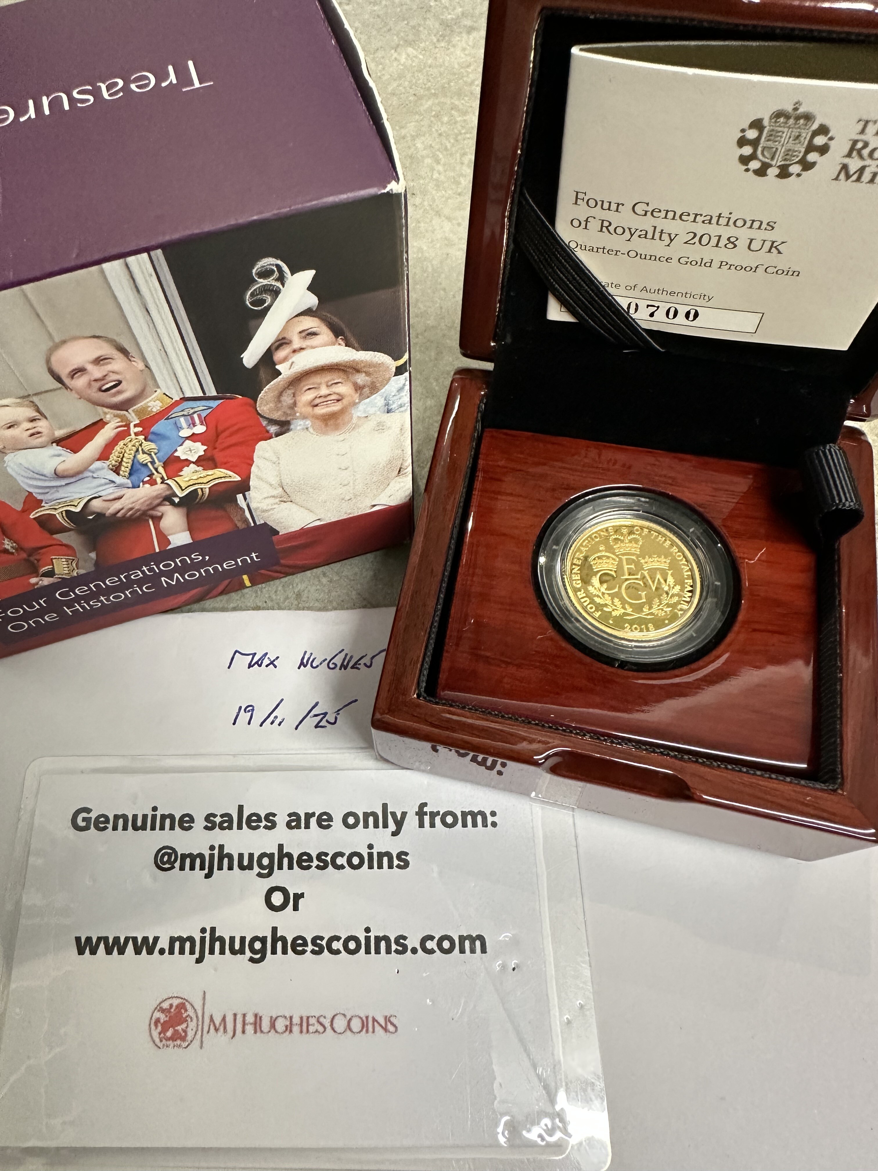 2018 Four Generations Gold Proof 1/4oz - UK (Ungraded) - The Silver Forum