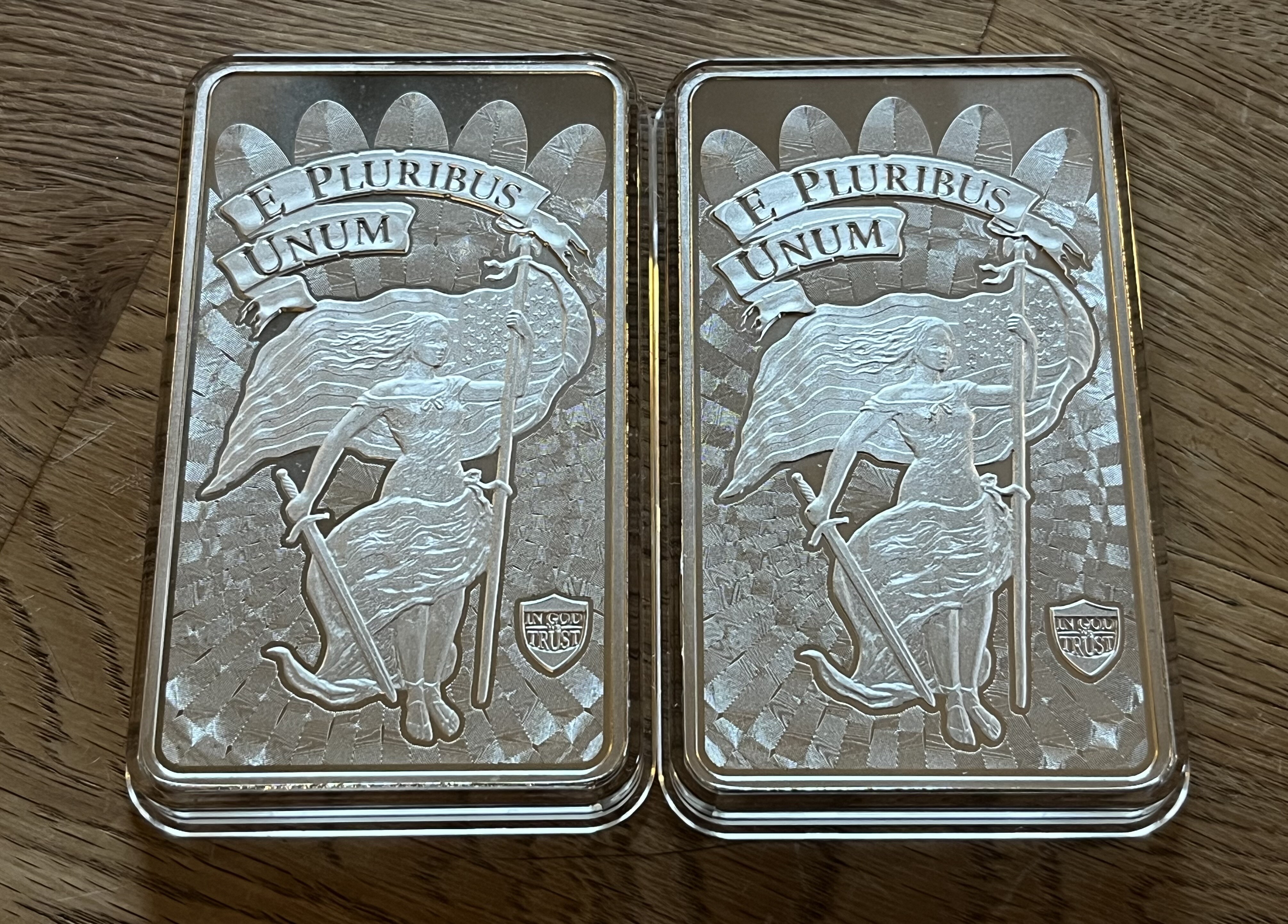 10 Oz Silver Bars - E Pluribus Unum (Cut Saw Mint) - UK (Ungraded ...