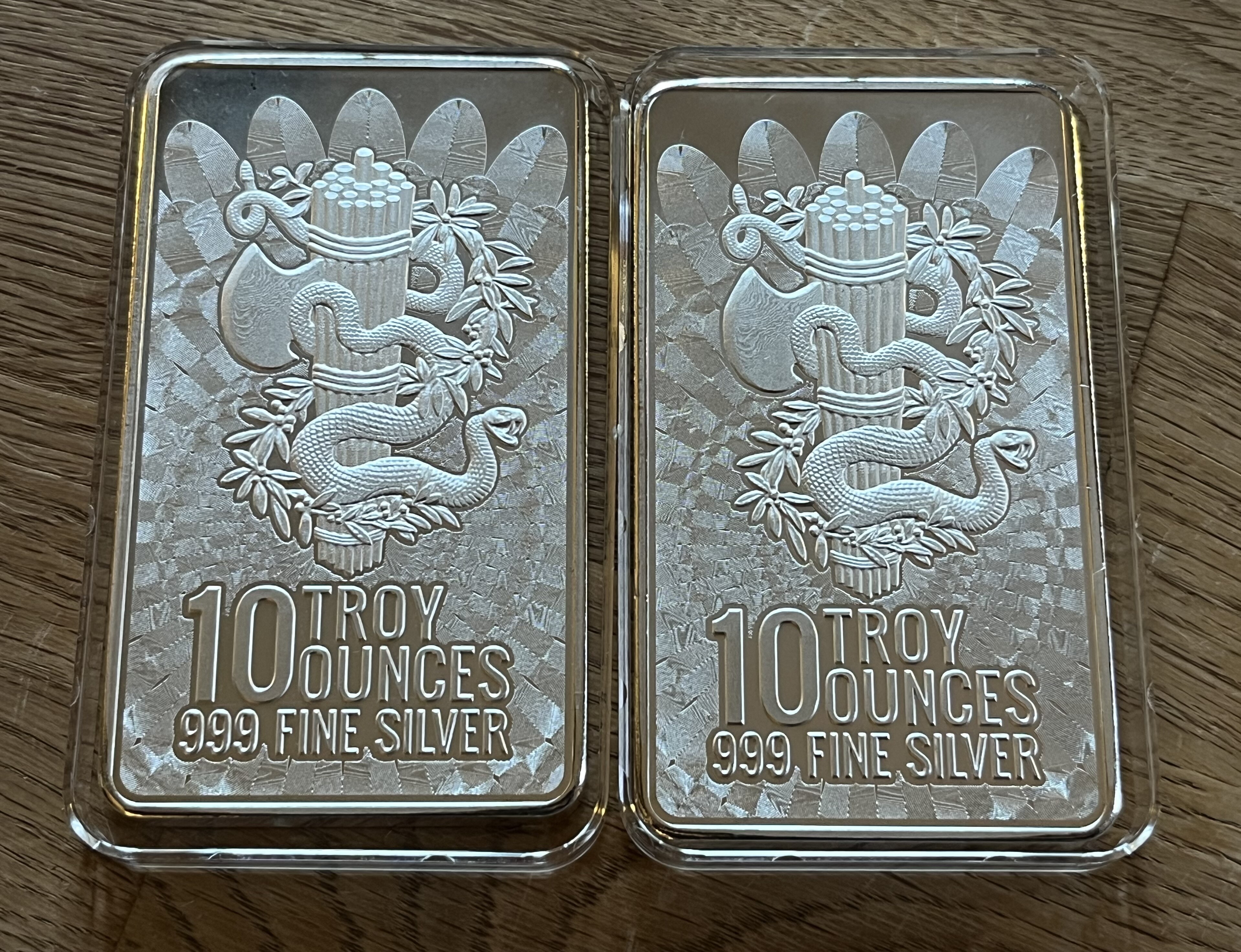 10 Oz Silver Bars - E Pluribus Unum (Cut Saw Mint) - UK (Ungraded ...