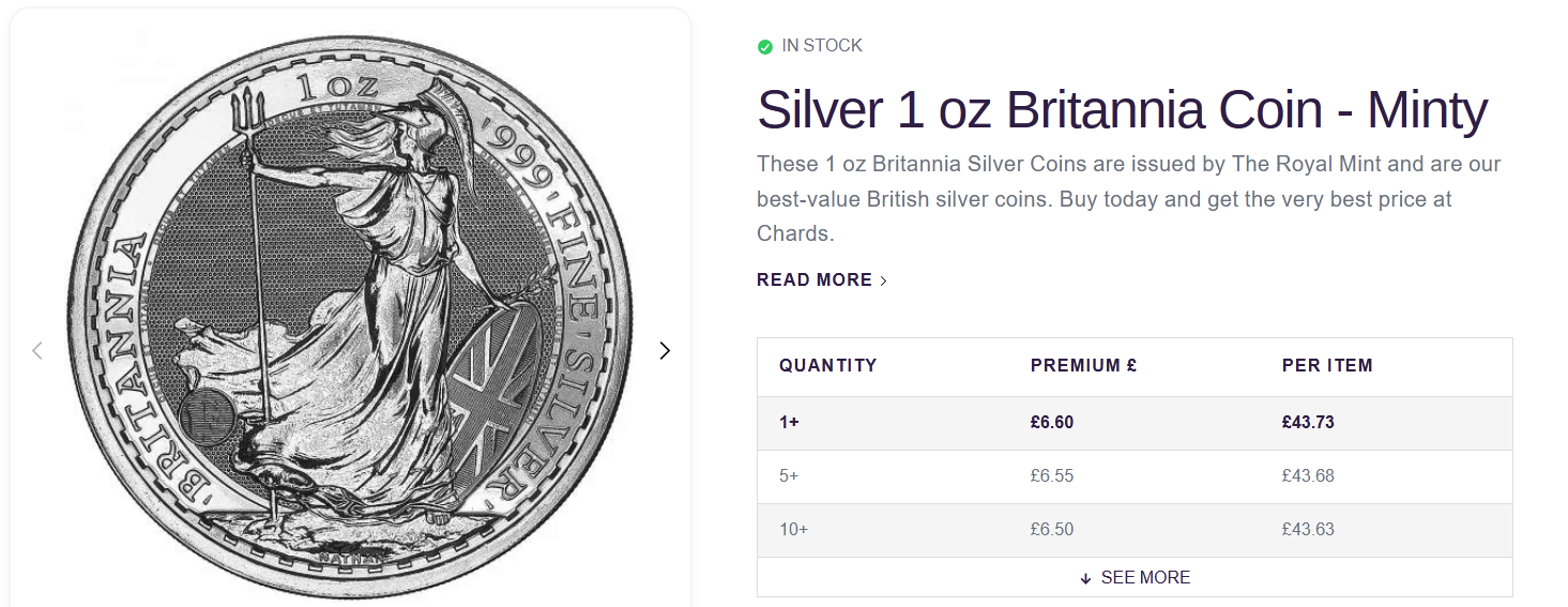 How much over spot for silver britannias? - Silver - The Silver Forum