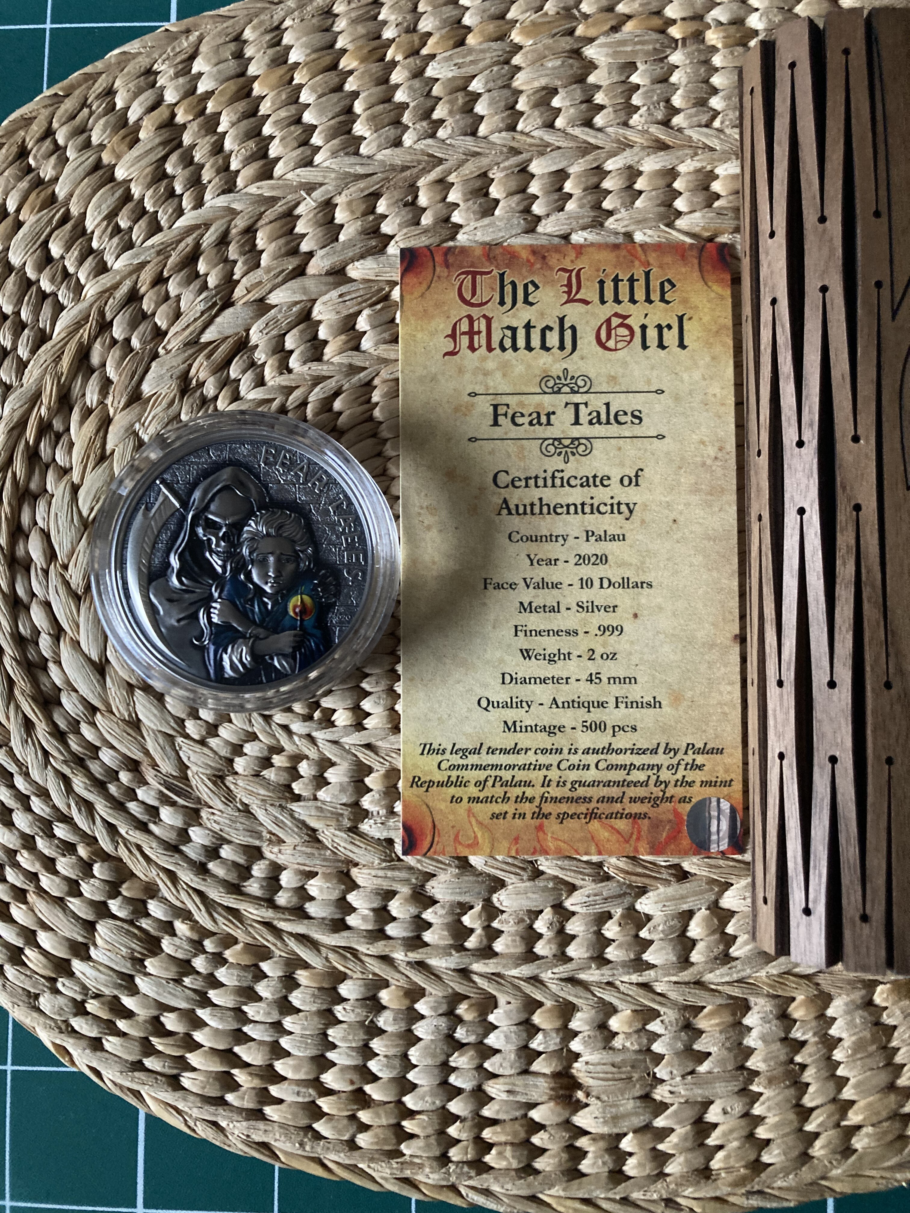 Palau Mint, Fear Tales, 2020, 2oz Little Match Stick Girl, High Relief ...