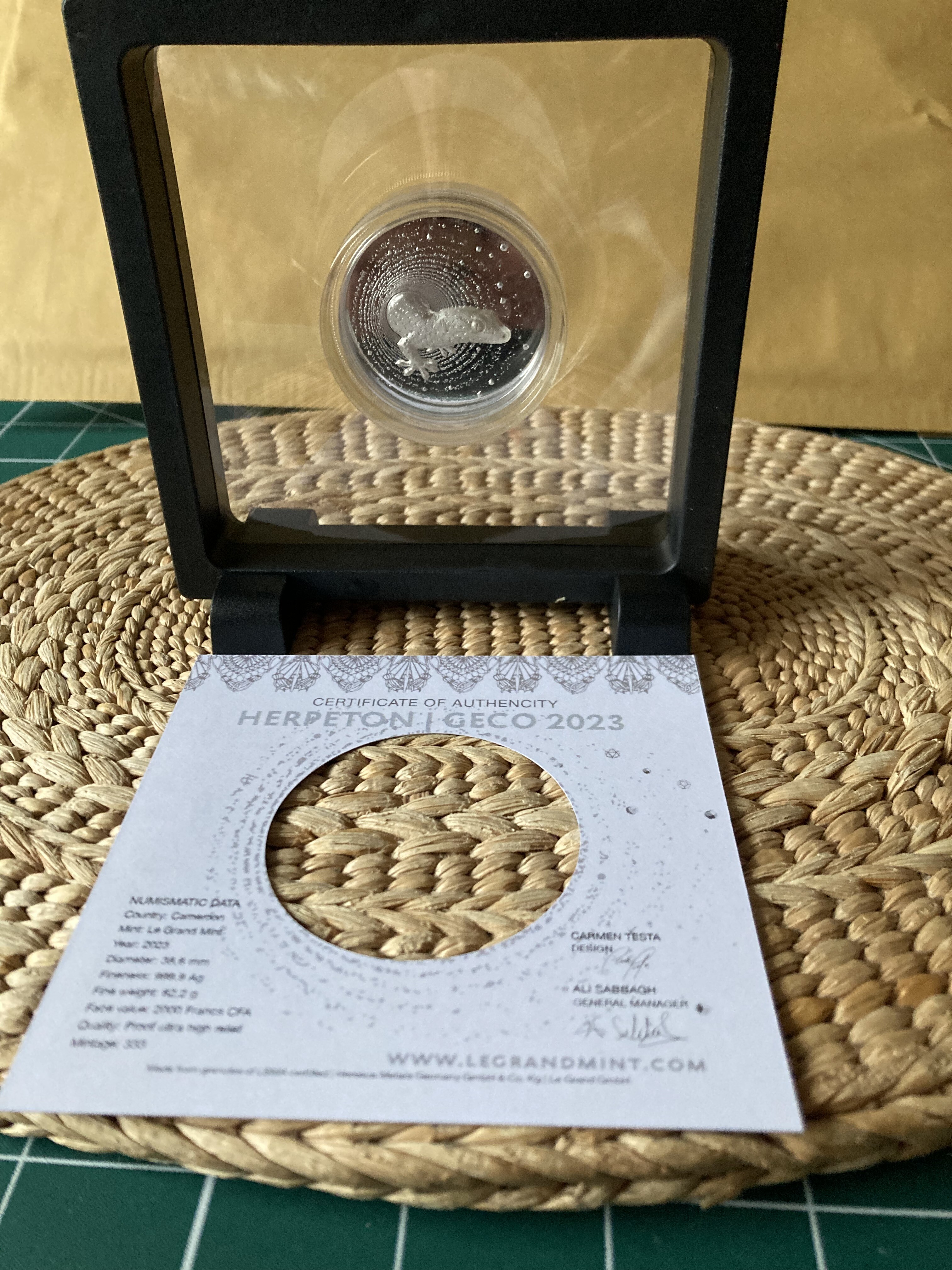 Le Grand Mint, HERPETON I GECO 2023, 2oz, Silver 9999, Proof ultra high ...