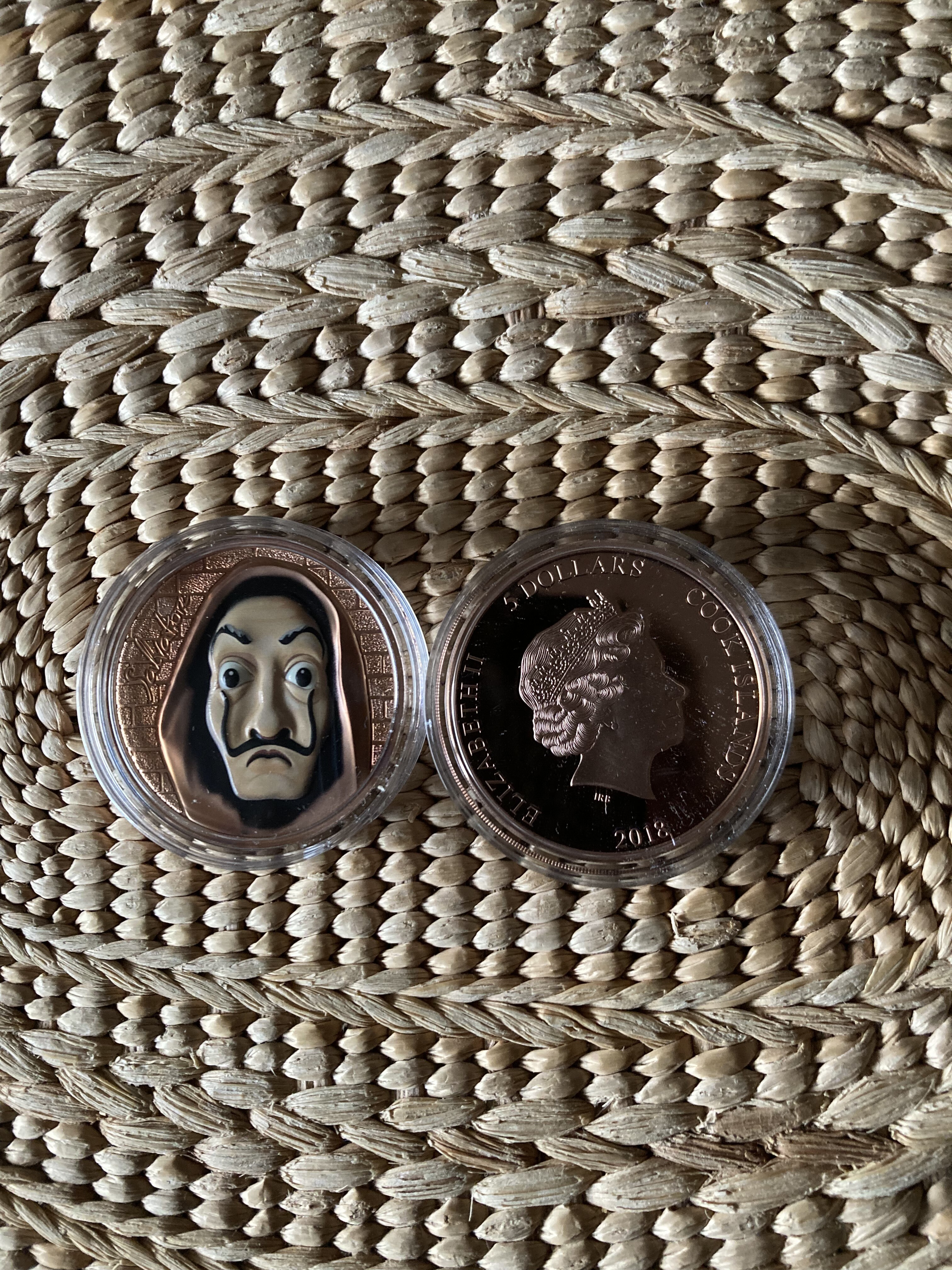 Cook Islands, Salvatori Dali Money Heist, 1oz silver 2018, 999 pieces ...