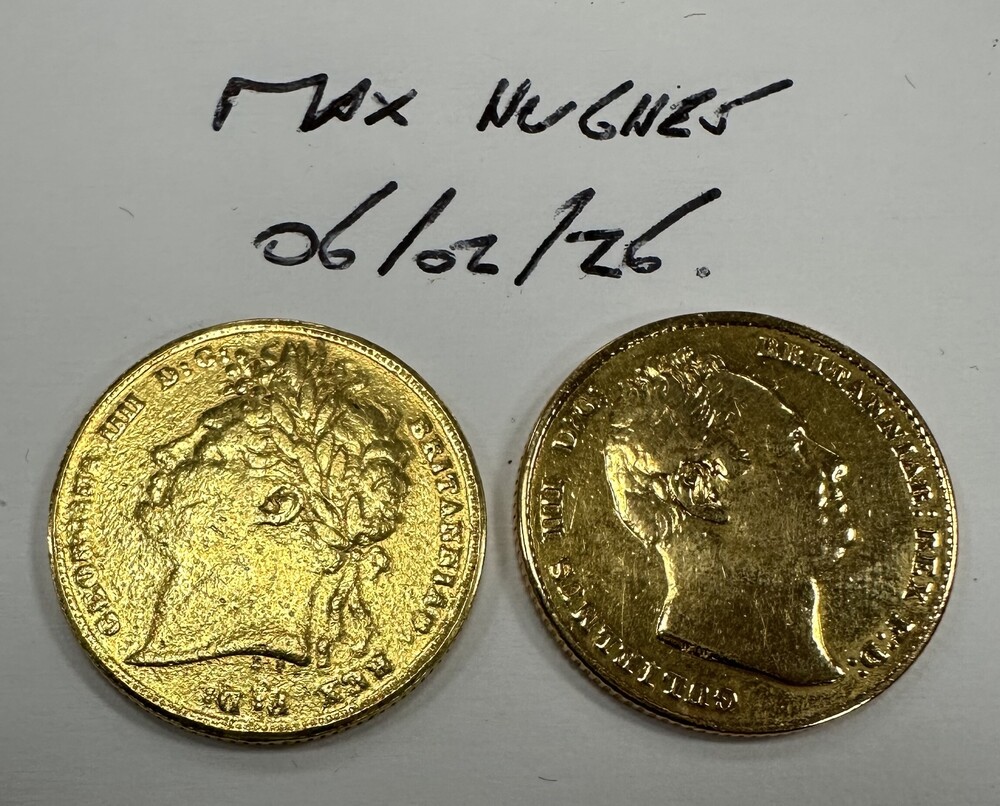 1825 Laureate and 1836 Gold Sovereigns Both polished £1900 for both ...