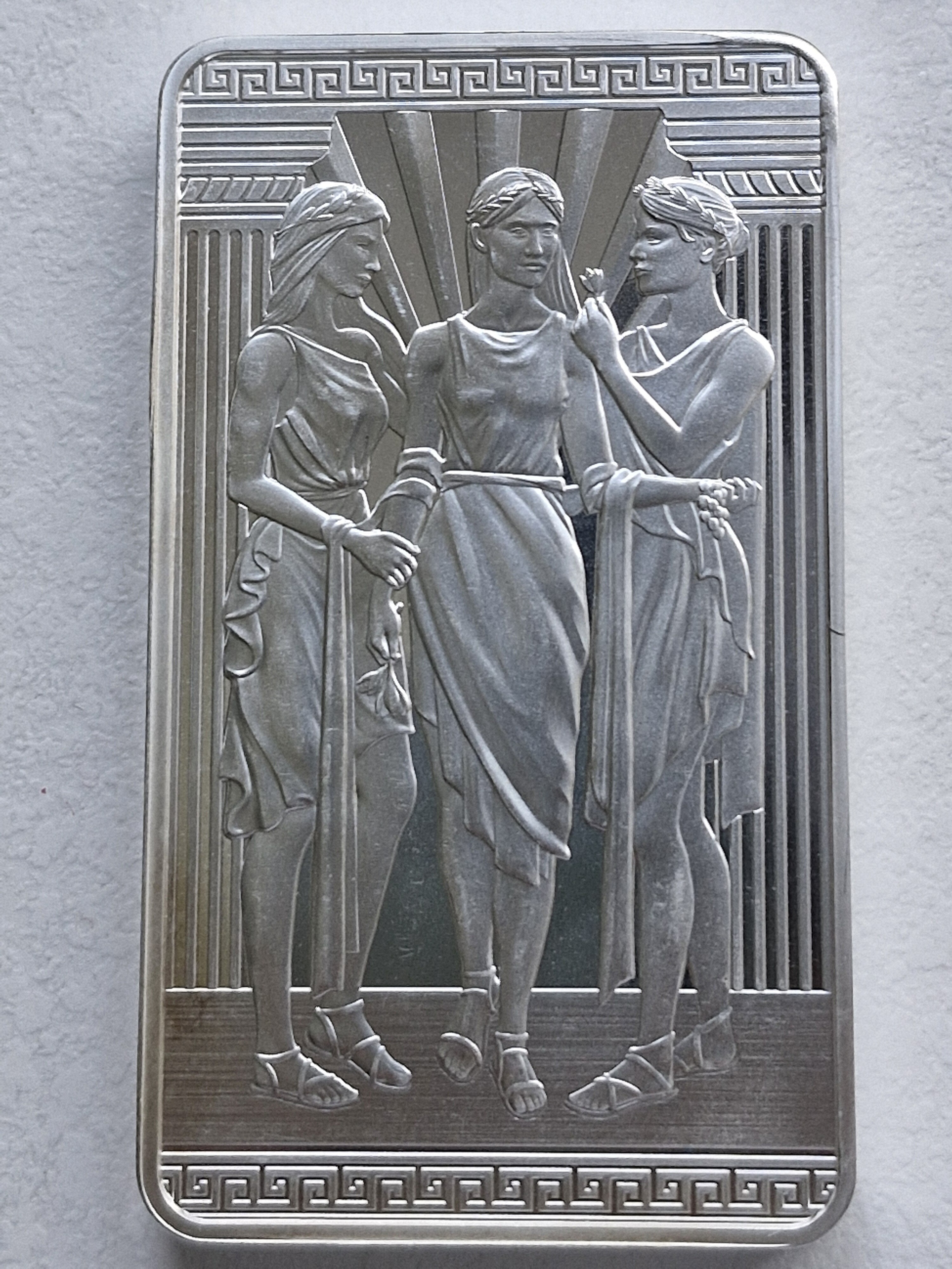 10oz Silver Royal Mint Three Graces Engraver Bar - UK (Ungraded) - The ...
