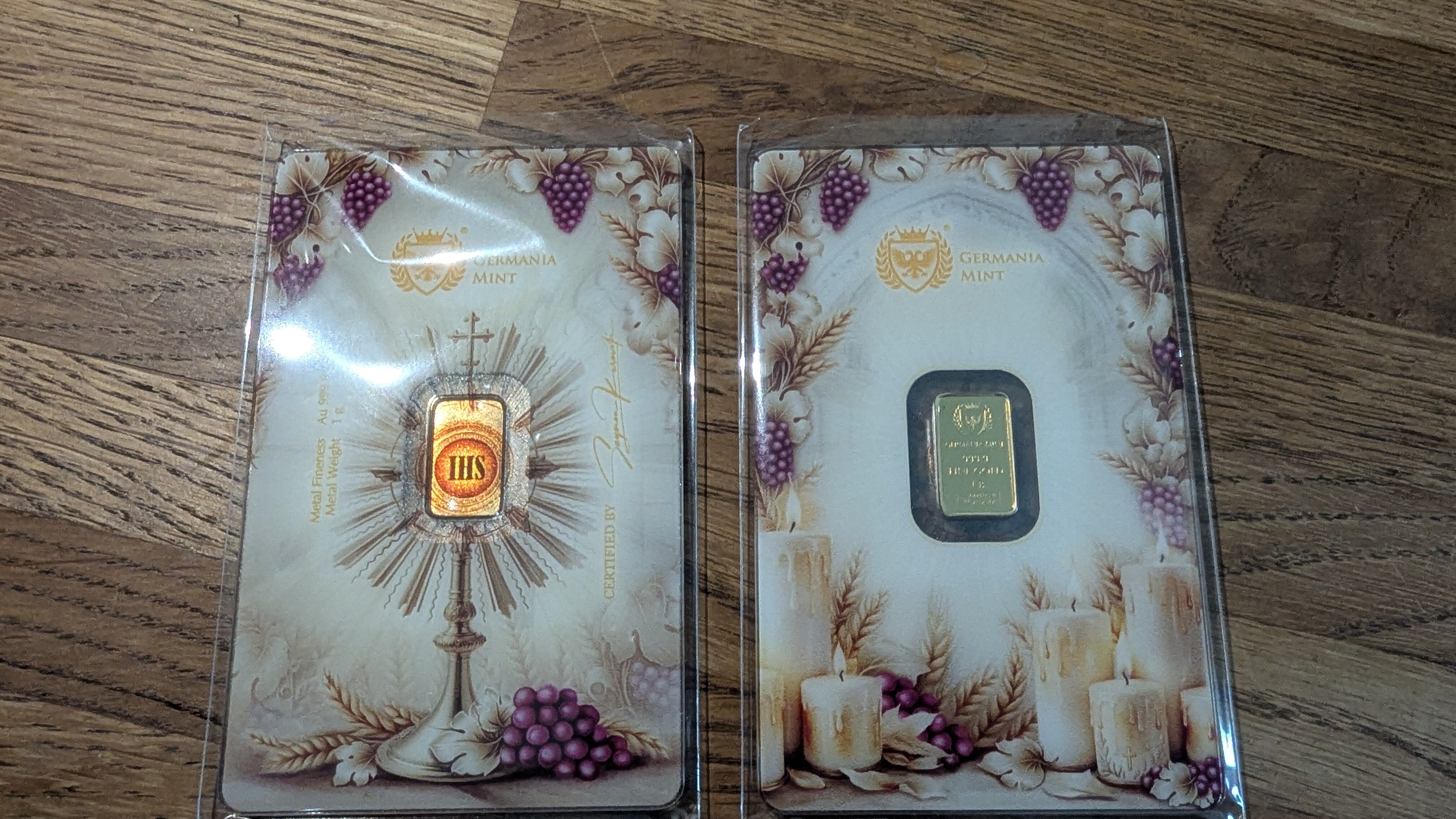 Germania mint holy Communion ll 1g gold bars £130 each! - UK (Ungraded ...