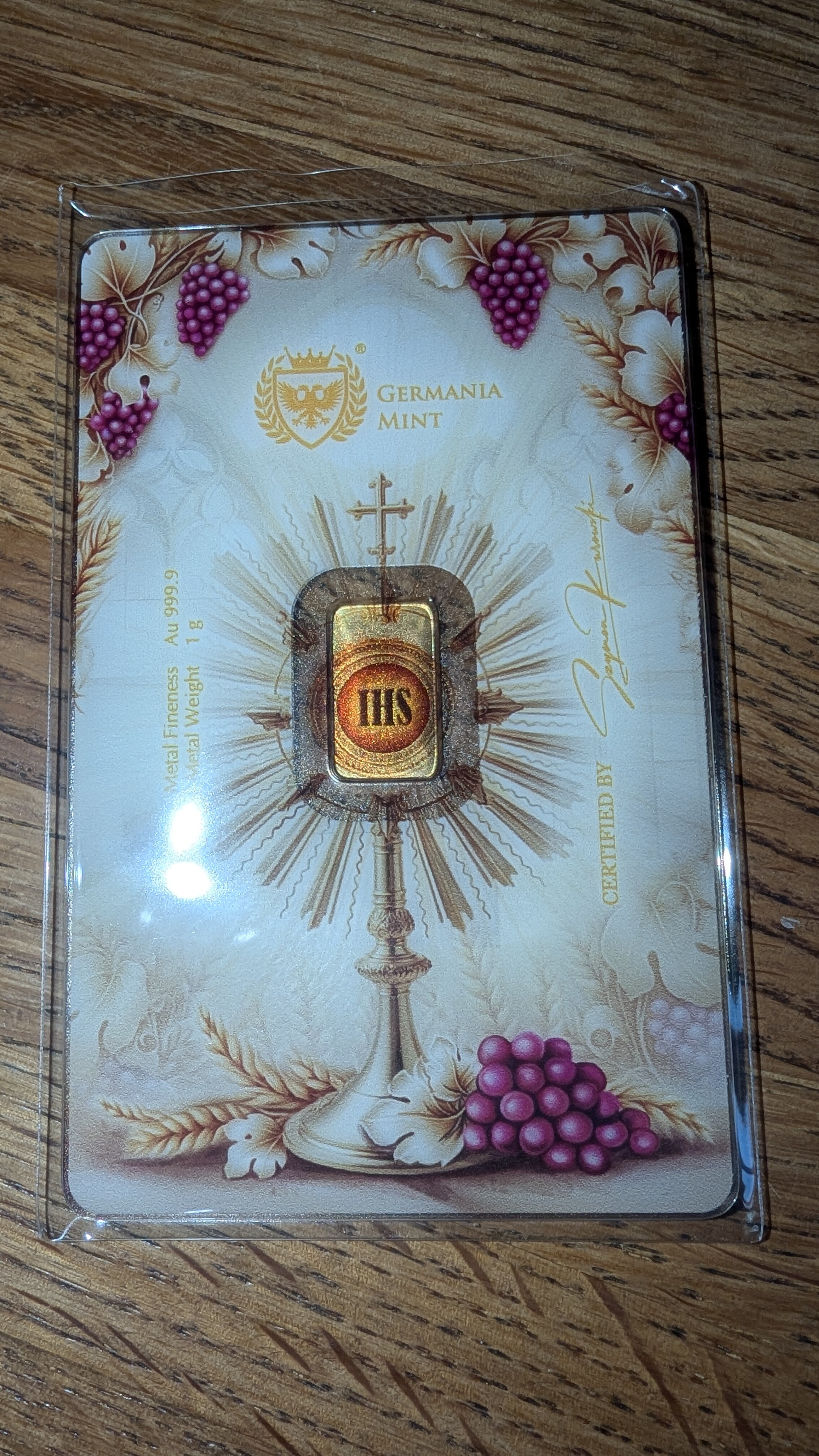 Germania mint holy Communion ll 1g gold bars £130 each! - UK (Ungraded ...