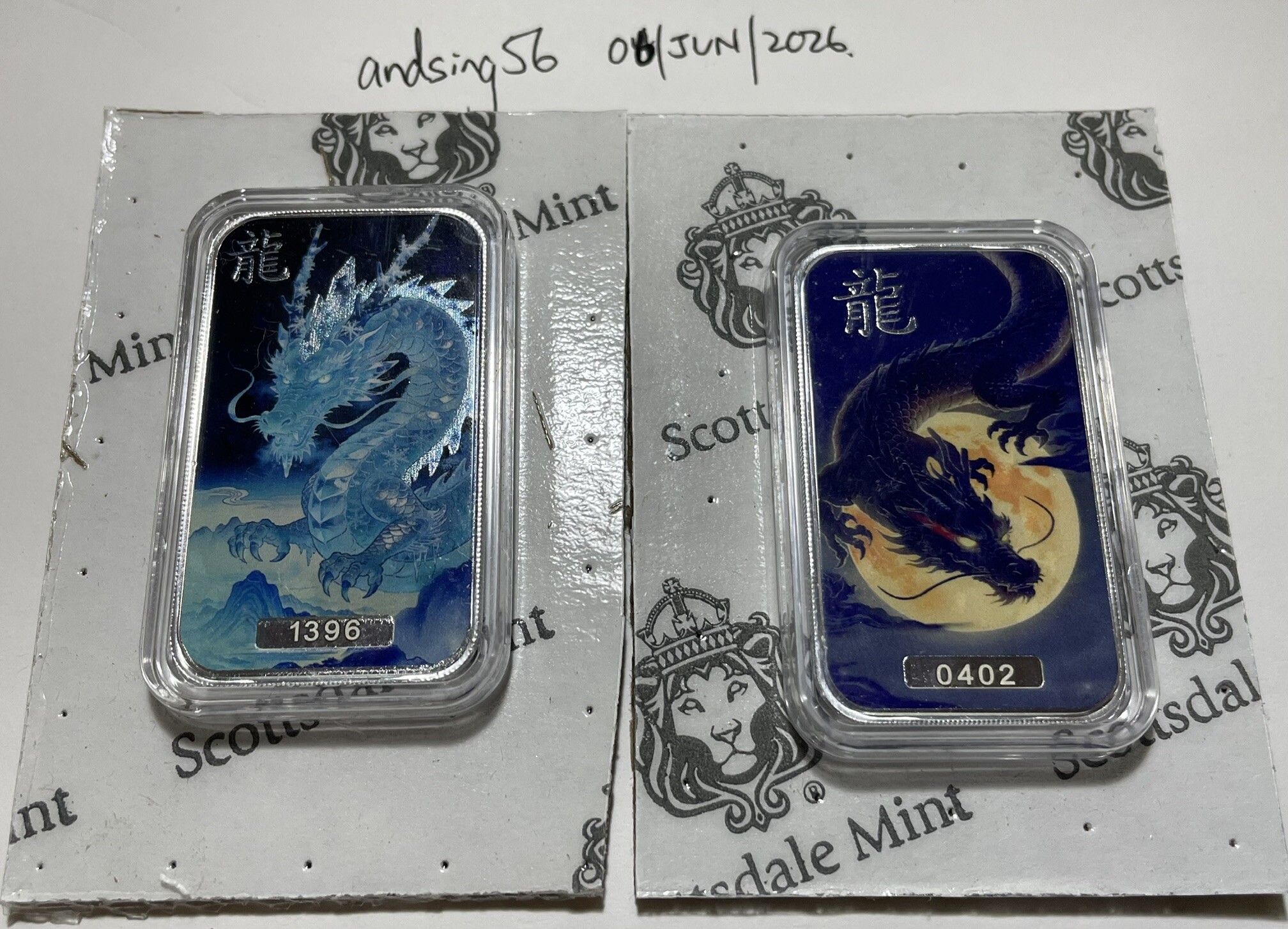 WTS: Scottsdale Mint 2026 1 oz Silver .999 Colorized Dragon series full ...