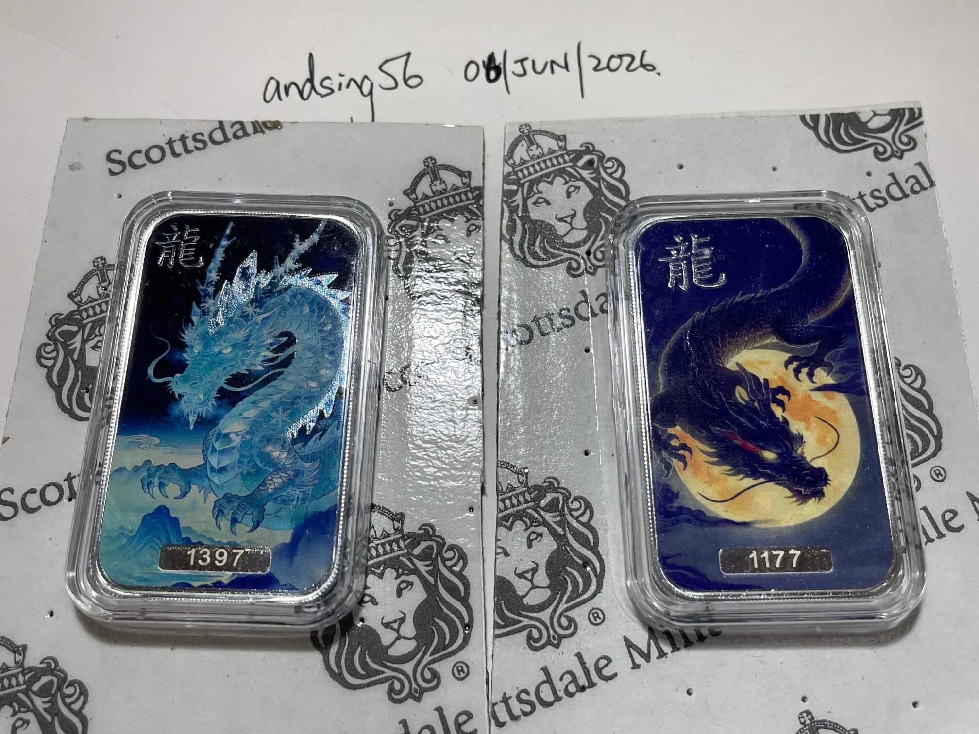 WTS: Scottsdale Mint 2026 1 oz Silver .999 Colorized Dragon series full ...