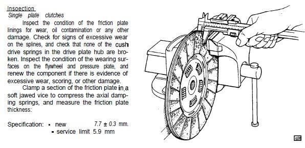 Clutch Disk thickness specs - Gearchange/Gearbox/Clutch - TLF - Total Lotus