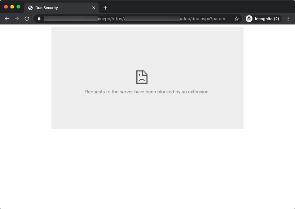 Unified Gateway Bookmark can not open DUO Authentication prompt / frame ...