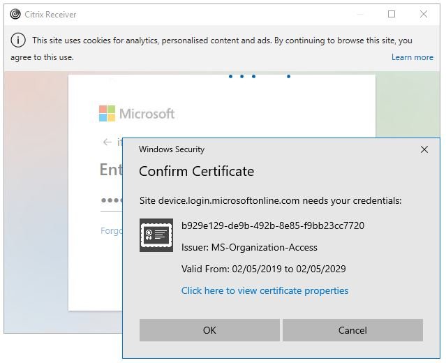 Workspace App MFA Confirm Certificate - Virtual Apps and Desktops ...