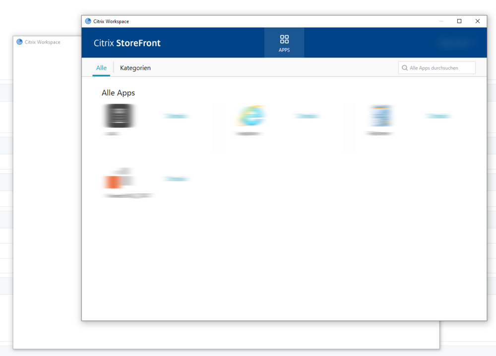 Citrix Workspace App opens a separate window for login and applications ...