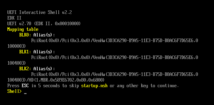 Moving working VM between NFS storage causes boot to UEFI Interactive ...