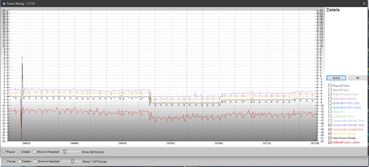 Really bad stutters - Seeking diagnosis. Show as pink lines on the ...
