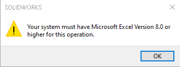 Your system must have Microsoft Excel Version 8.0 or higher for this ...