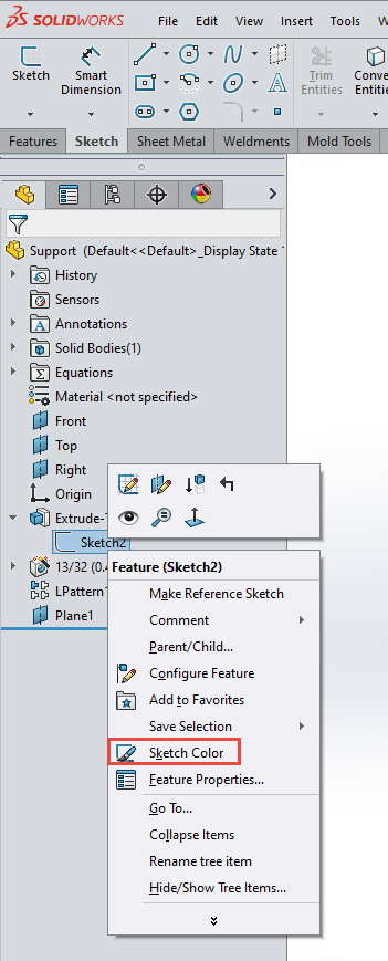 SKETCH COLOR - SOLIDWORKS CAD - GoEngineer Community