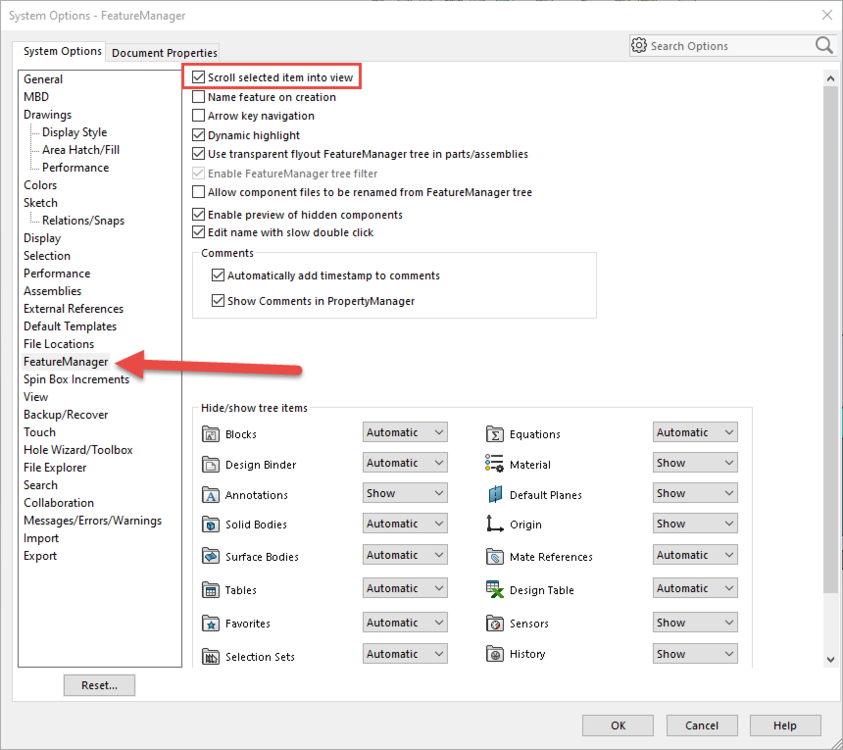 Assembly Tree Part selection Display - SOLIDWORKS CAD - GoEngineer ...