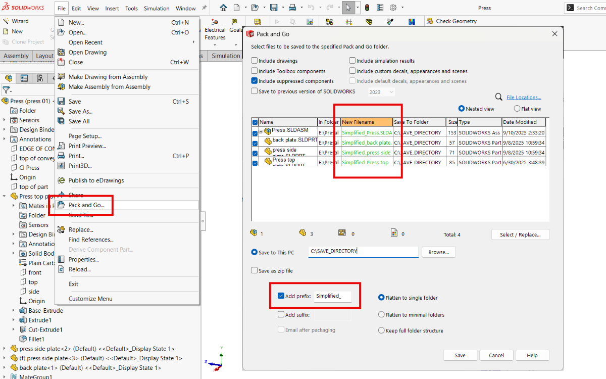 What does model preparation look like in SOLIDWORKS before starting a ...